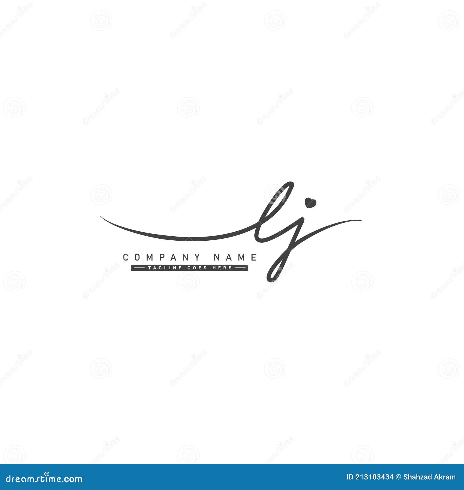 Initial Letter LJ Logo - Handwritten Signature Style Logo Stock Vector ...