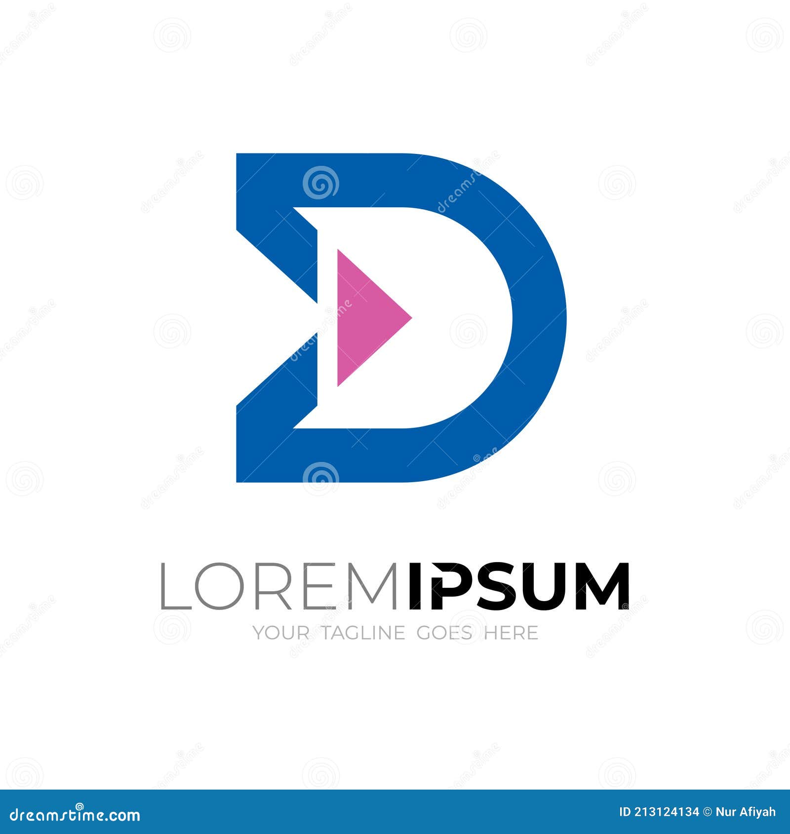 Simple Letter D Logo with Play Design Vector, Stock Vector ...