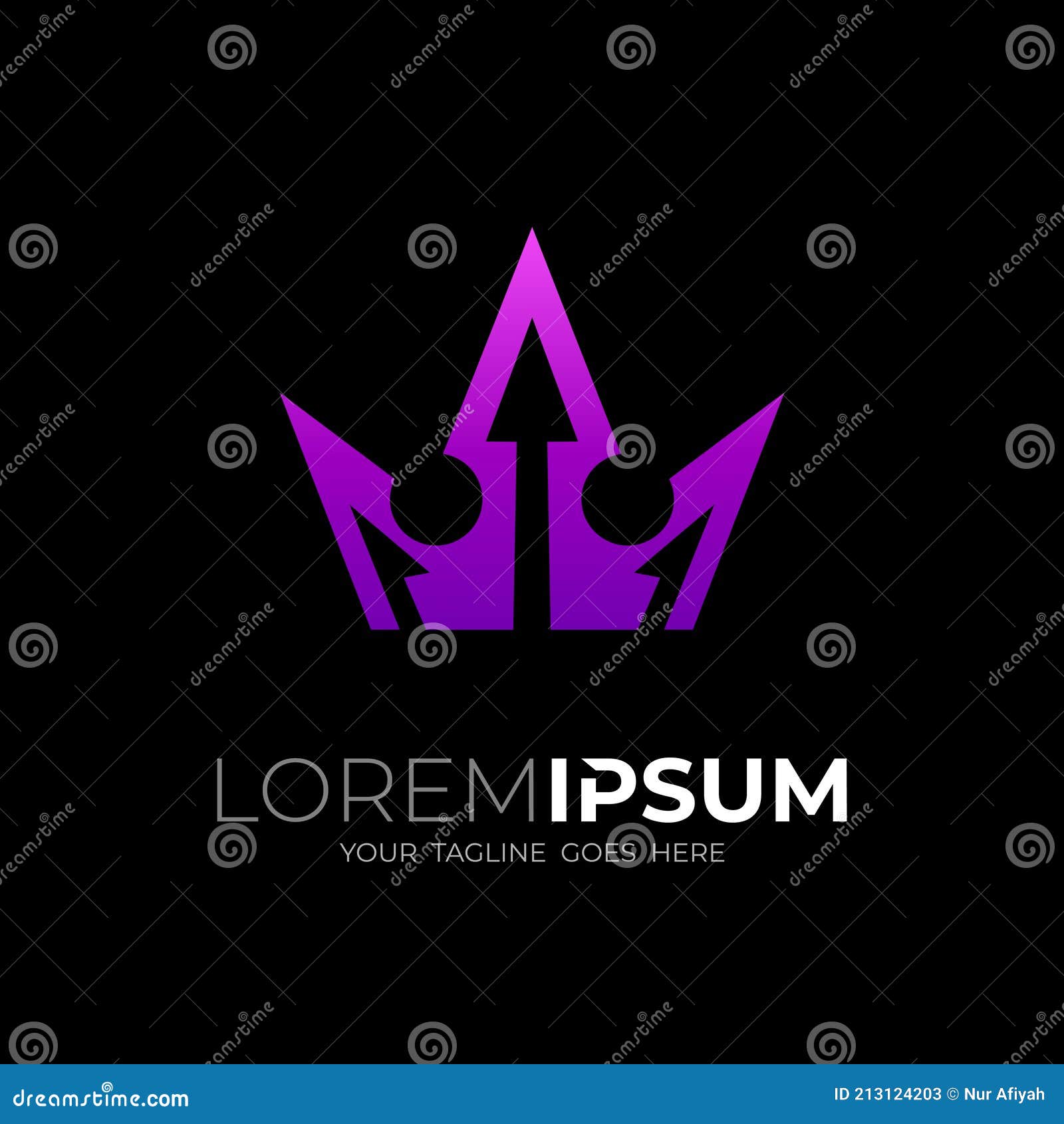 Abstract Crown Logo and Arrow Design Combination Stock Vector ...