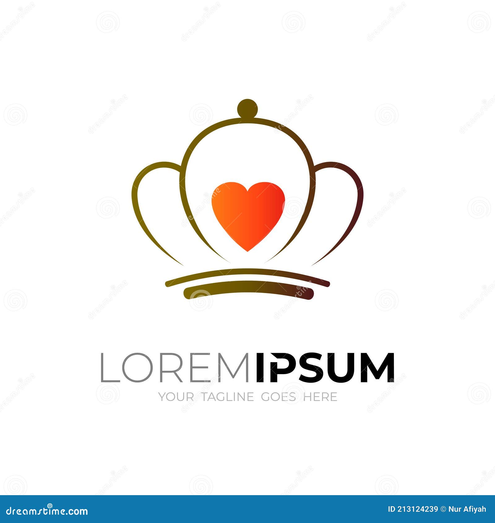 Crown Logo and Love Design Illustration Stock Vector - Illustration of ...