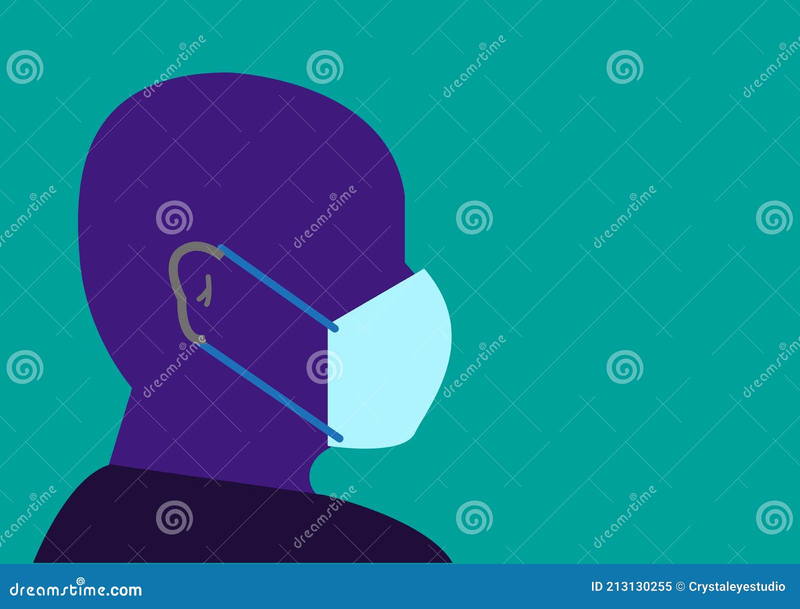 Side Illustration of Face Mask Abstract Stock Vector - Illustration of ...
