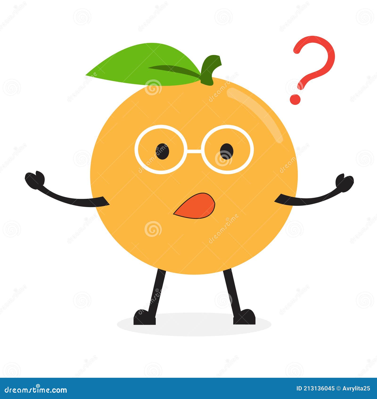 Orange Lemonade Fruit Character Confused Stock Vector - Illustration of ...