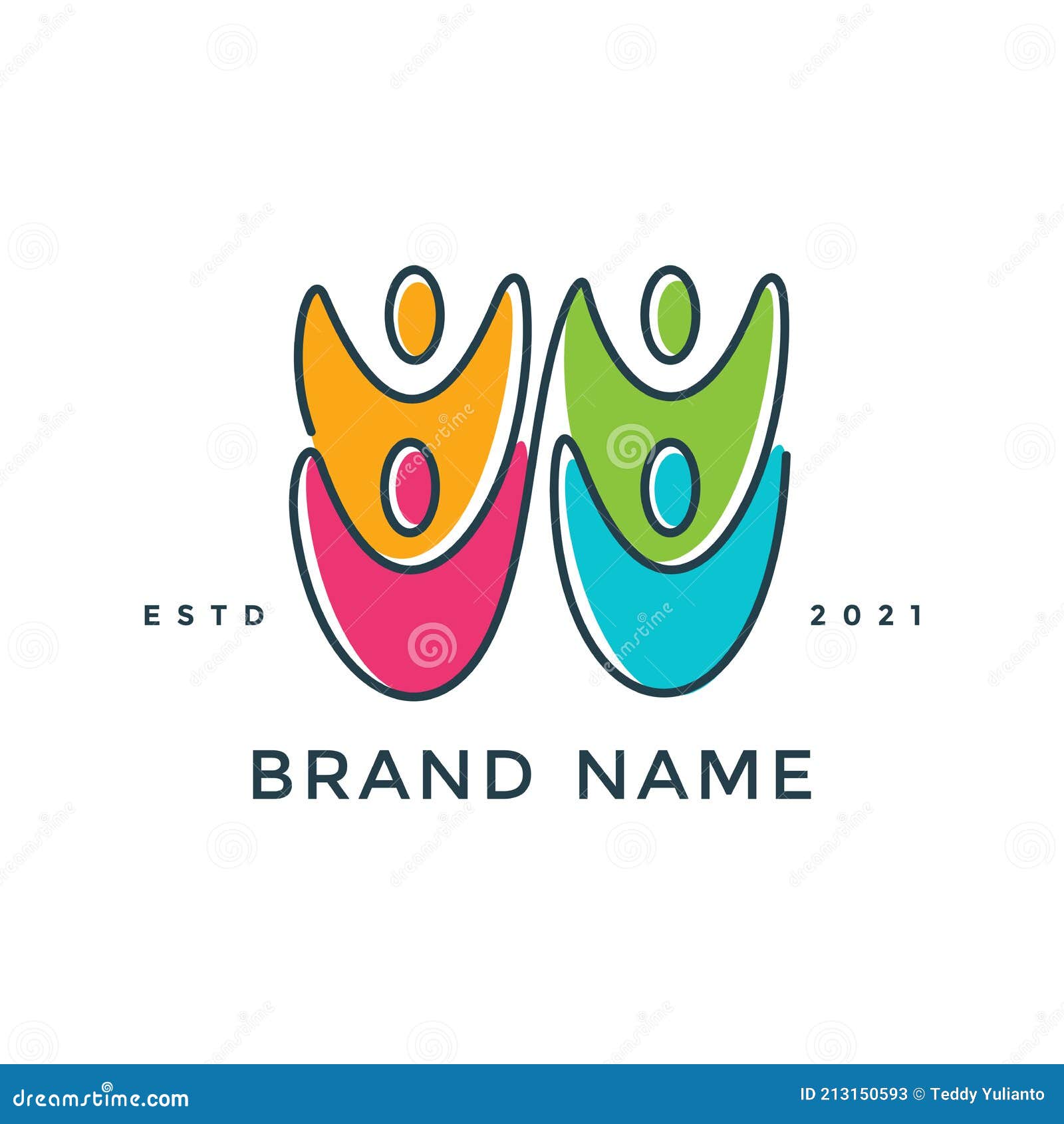 Colorful People logo stock vector. Illustration of people - 213150593