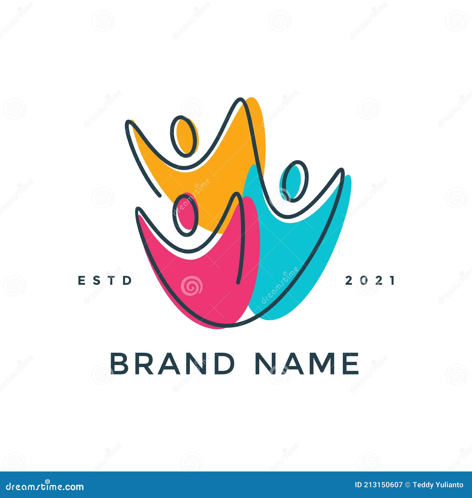 Colorful People logo stock vector. Illustration of human - 213150607
