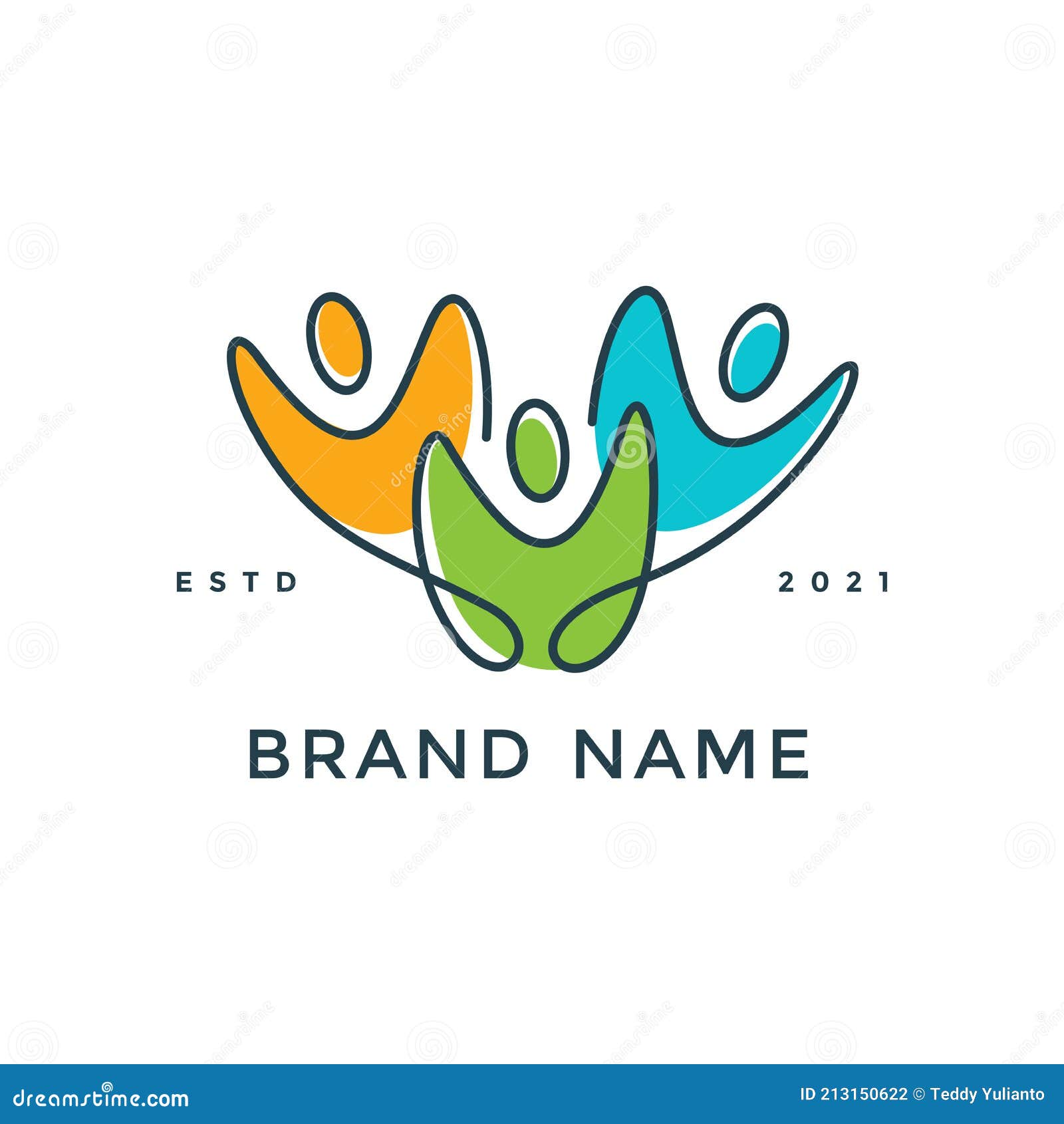 Colorful People logo stock vector. Illustration of element - 213150622