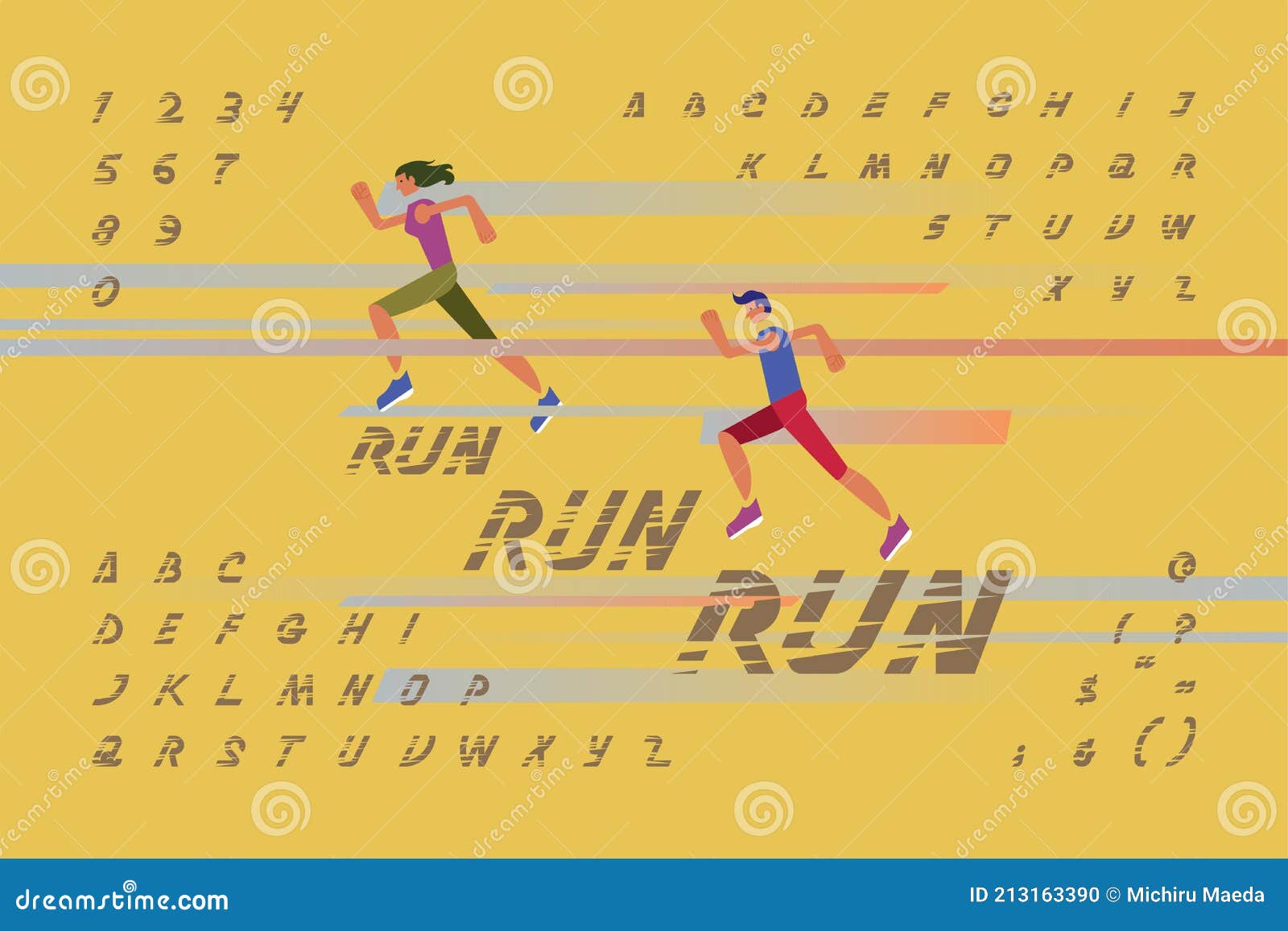 Sans Serif Alphabet in Block Letters Suitable for Sport Events ...