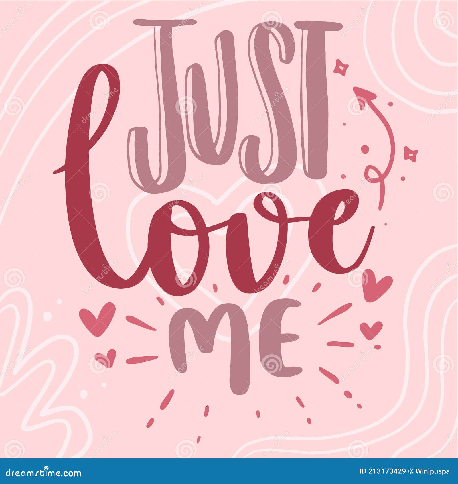 Just Love Me stock illustration. Illustration of handwritten - 213173429