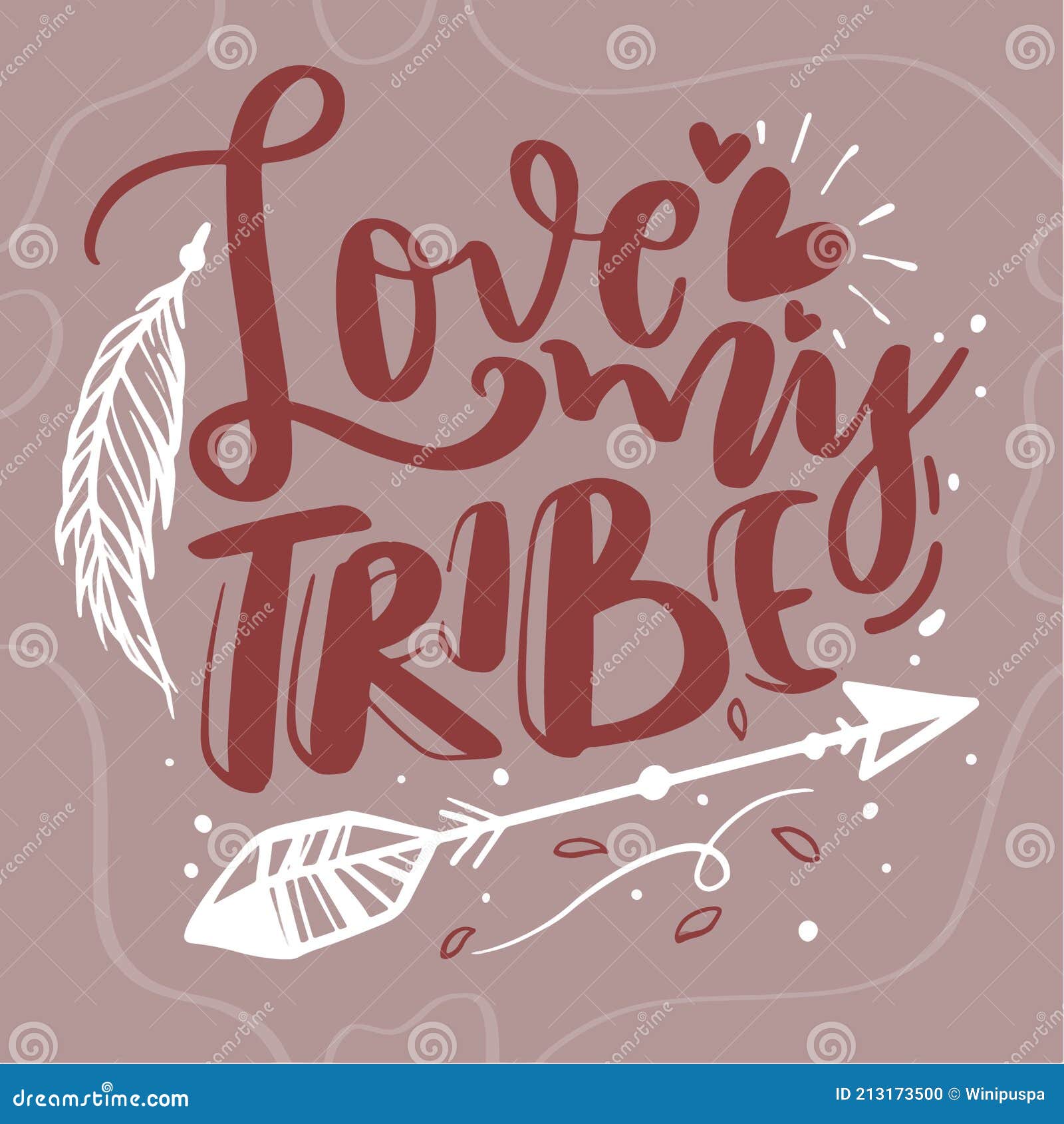Love My Tribe stock illustration. Illustration of handwritten - 213173500
