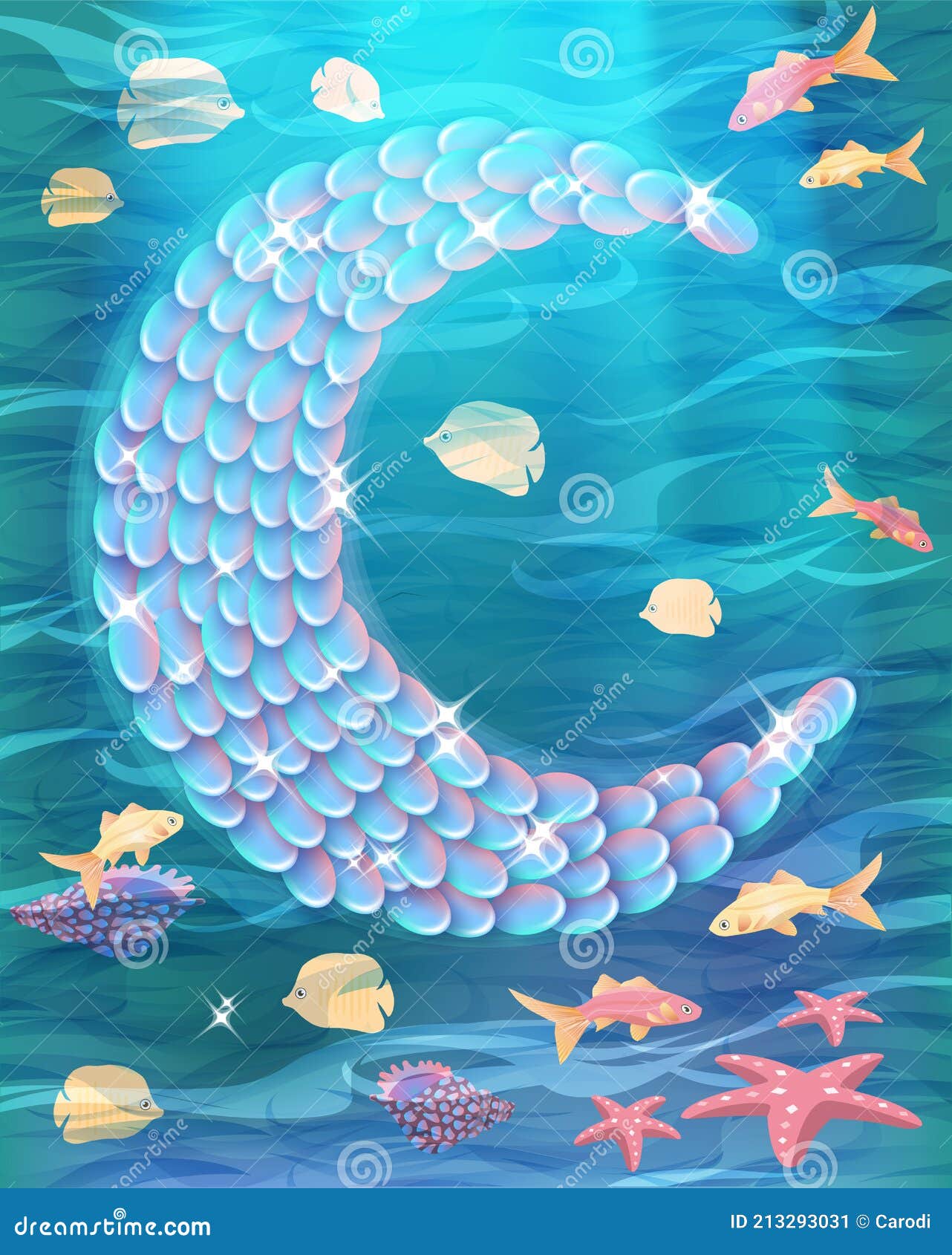 Underwater Moon Fish In Zentangle Cartoon Vector | CartoonDealer.com ...