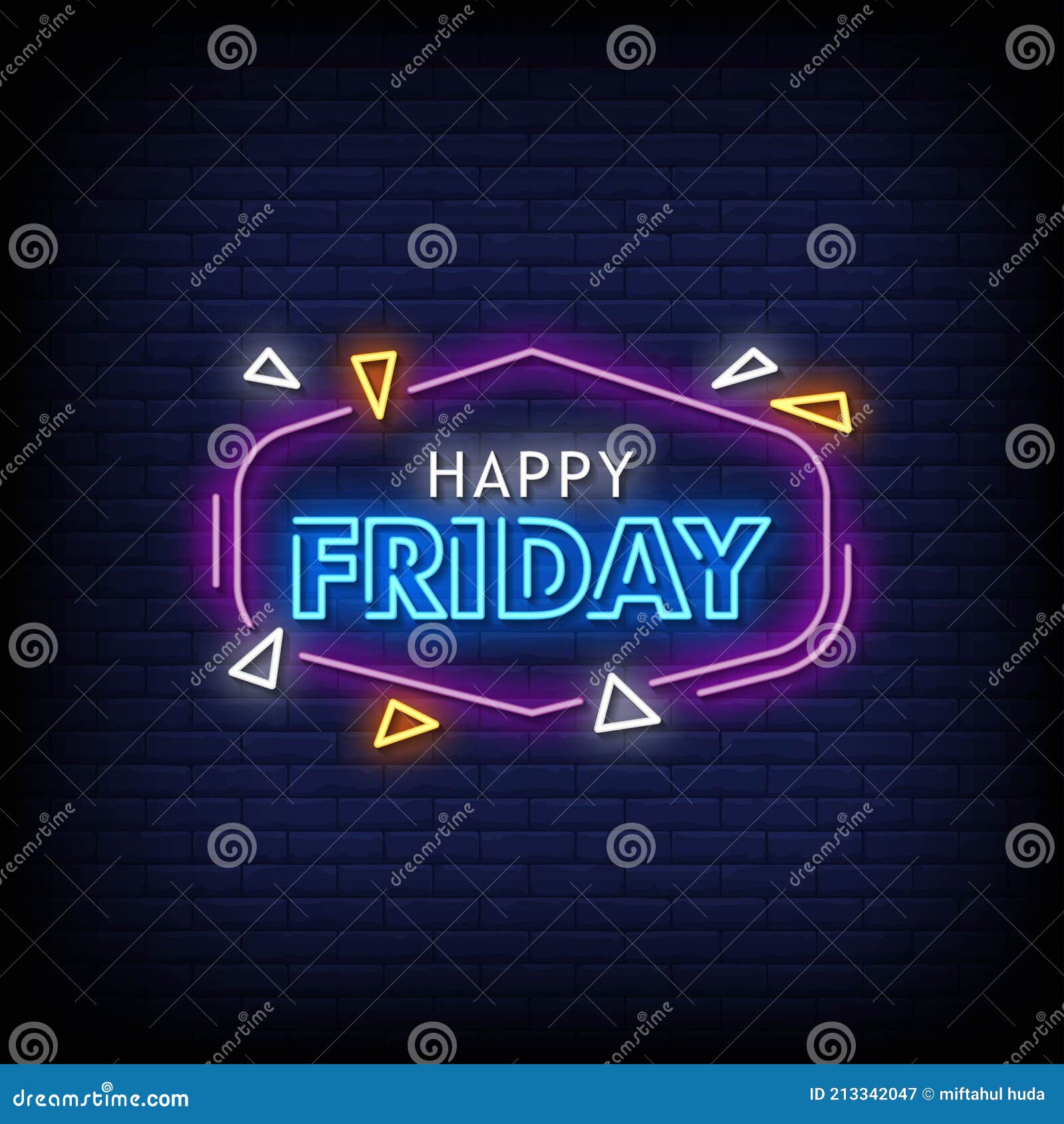 Happy Friday Neon Signs Style Text Vector Stock Vector - Illustration ...