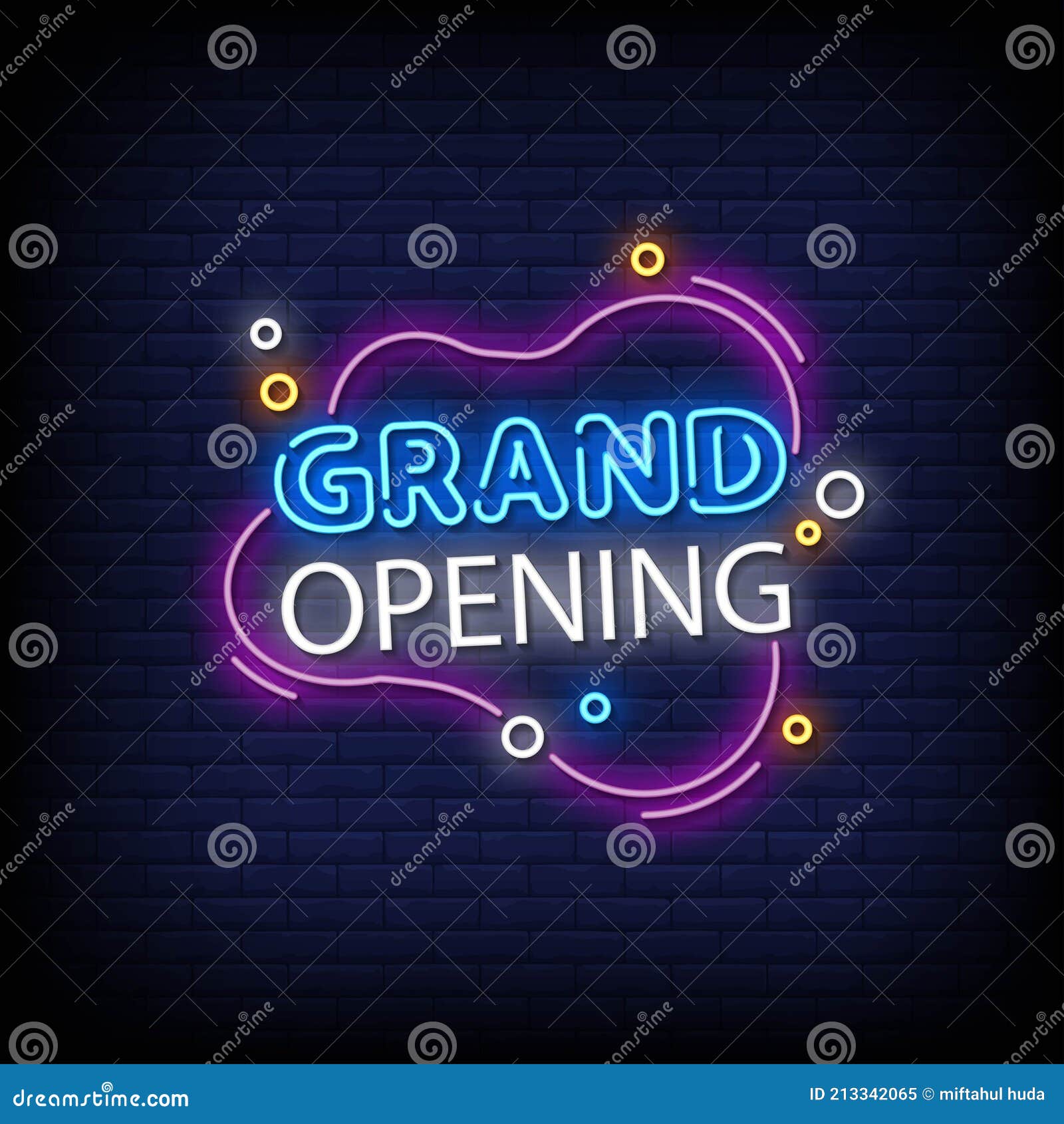 Grand Opening Neon Signs Style Text Vector Stock Vector - Illustration ...