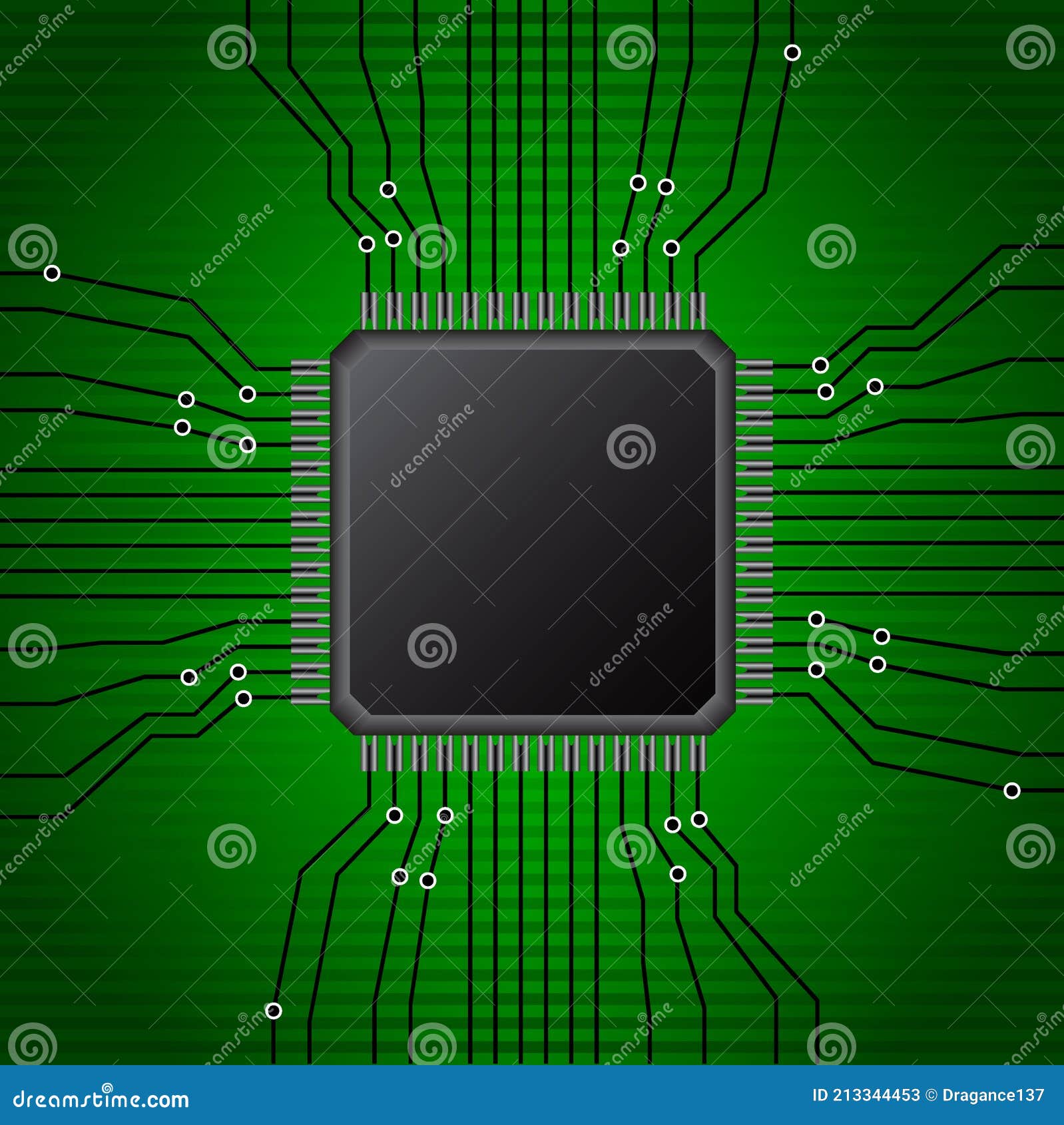 Cpu Microprocessor. Microchip Technology Stock Vector - Illustration of ...