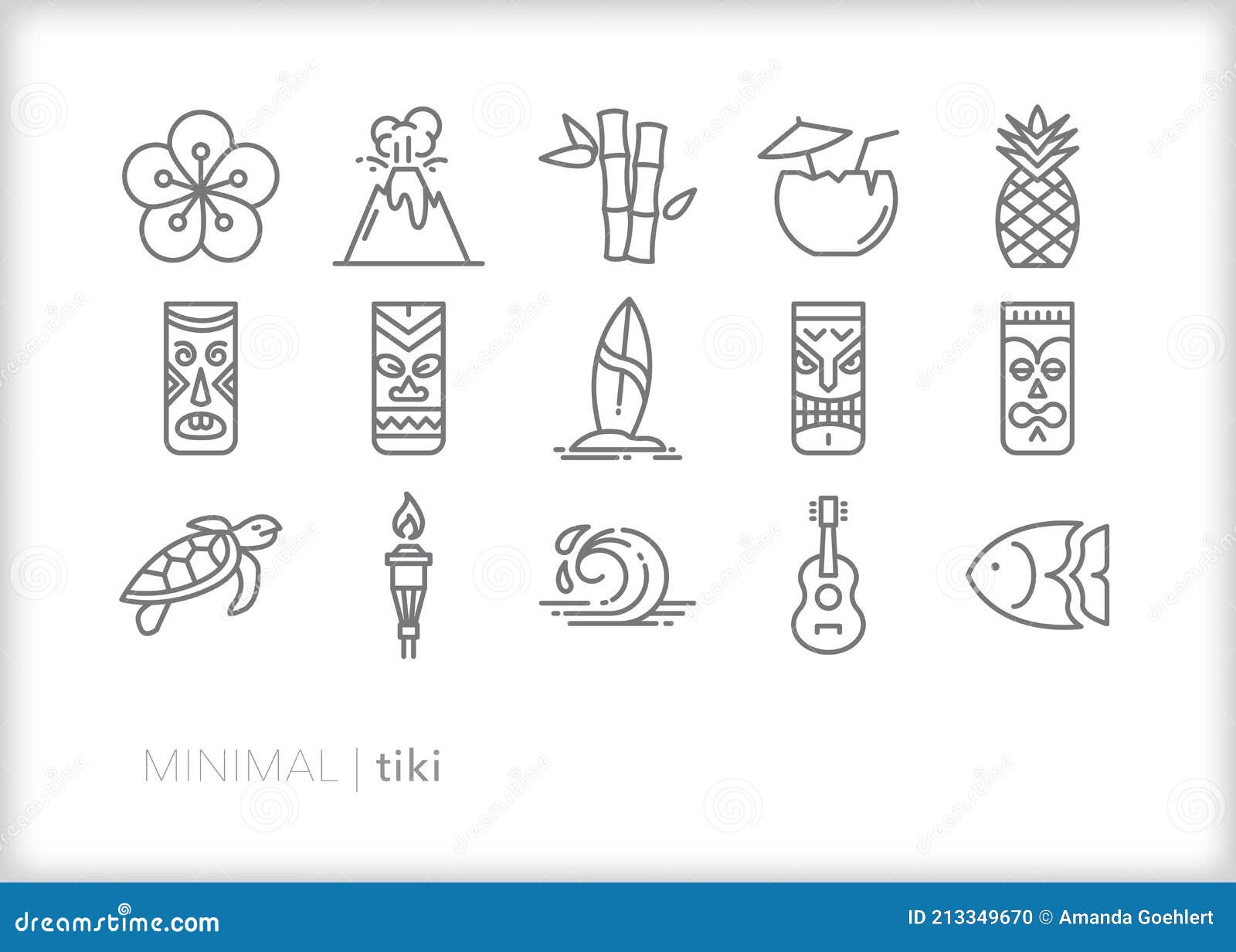 Tiki Icons for an Outdoor Celebration or Party Stock Vector ...