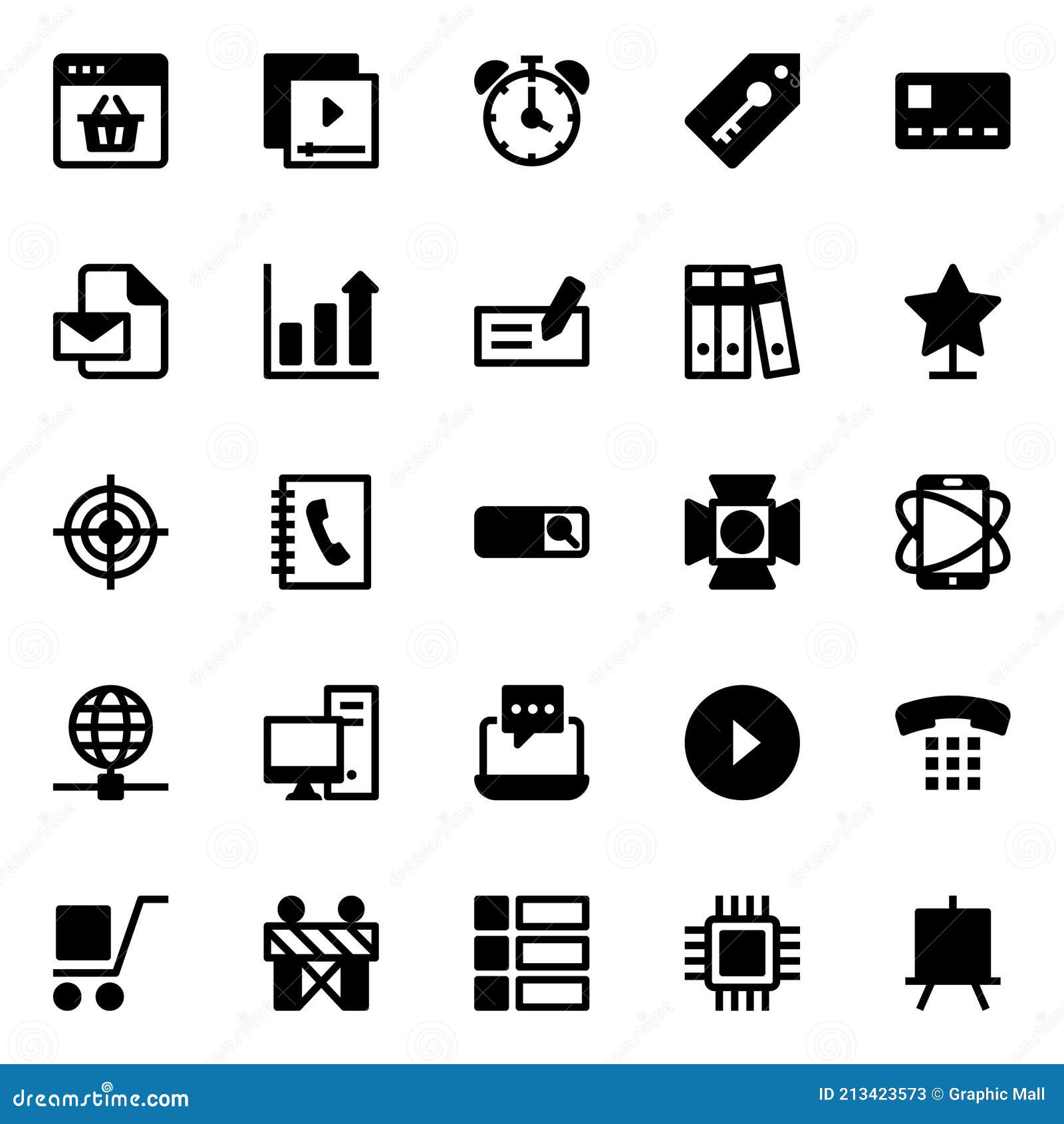 Glyph Icons for Digital Marketing. Stock Vector - Illustration of live ...