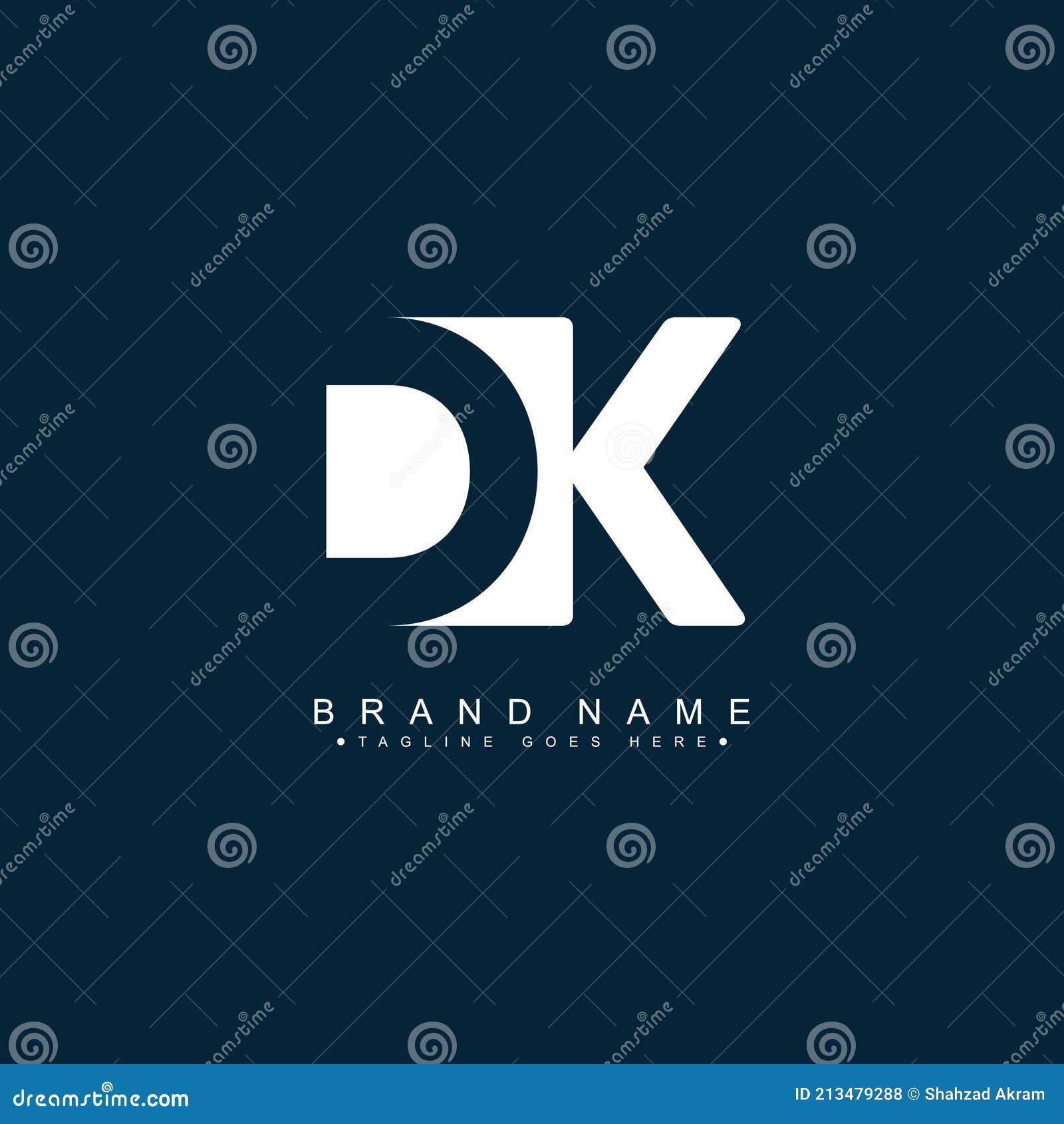 Initial Letter DK Logo - Minimal Vector Logo Stock Vector ...