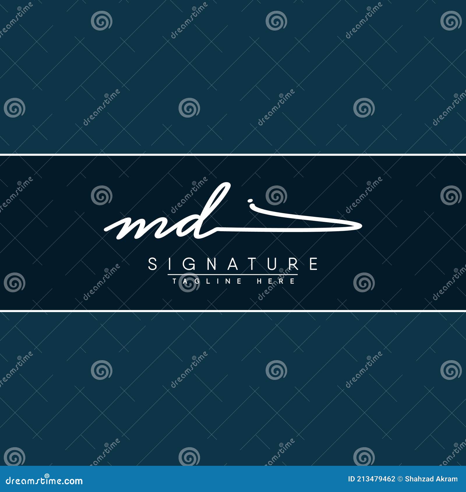 Initial Letter MD Logo - Handwritten Signature Style Logo Vector ...