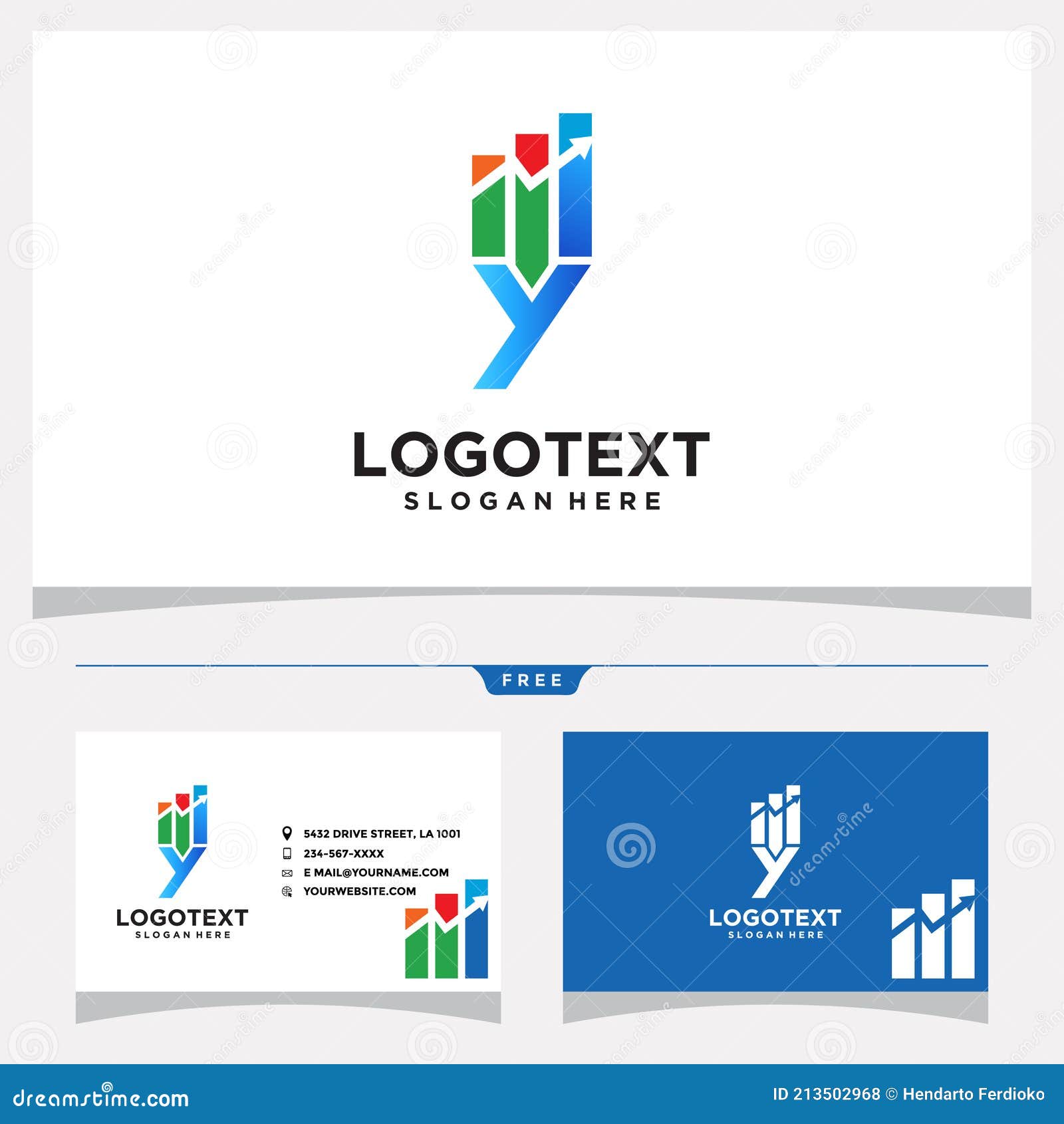 Letter Y Chart Bar Logo Design and Business Card Vector Graphic Stock ...