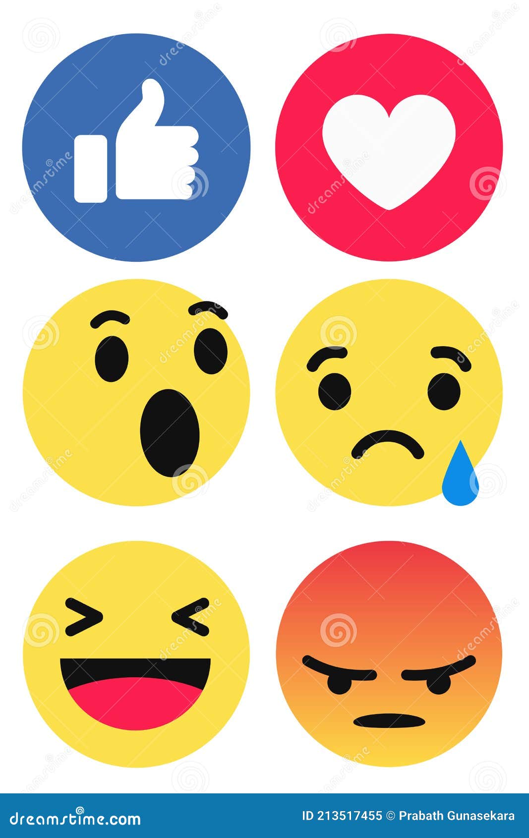 Collection of Facebook Reactions Editorial Image - Illustration of ...