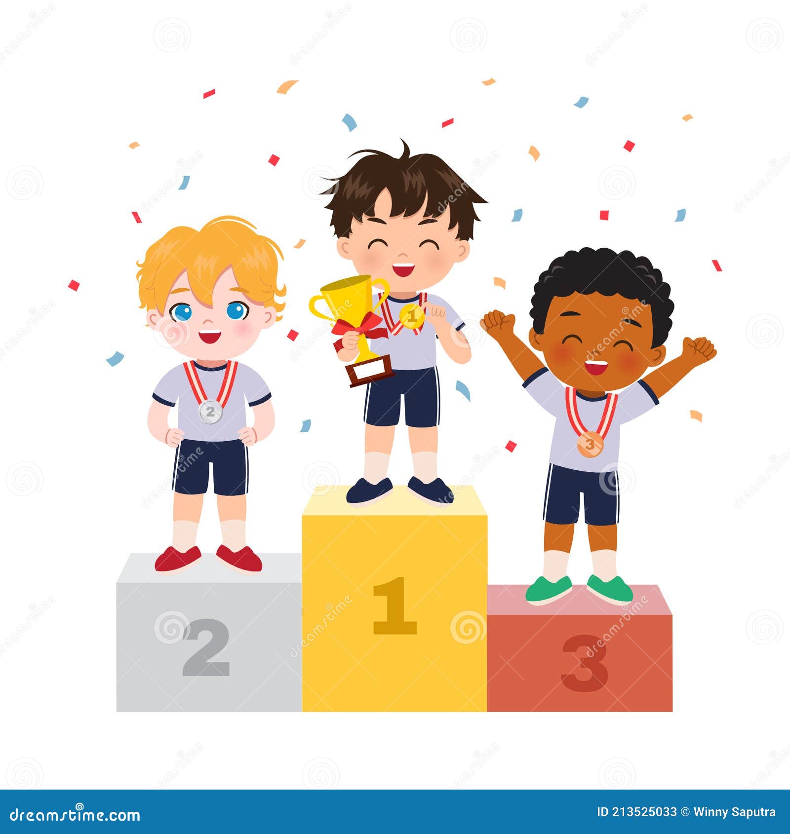 Sport Medalist Standing On A Podium Royalty-Free Stock Image ...