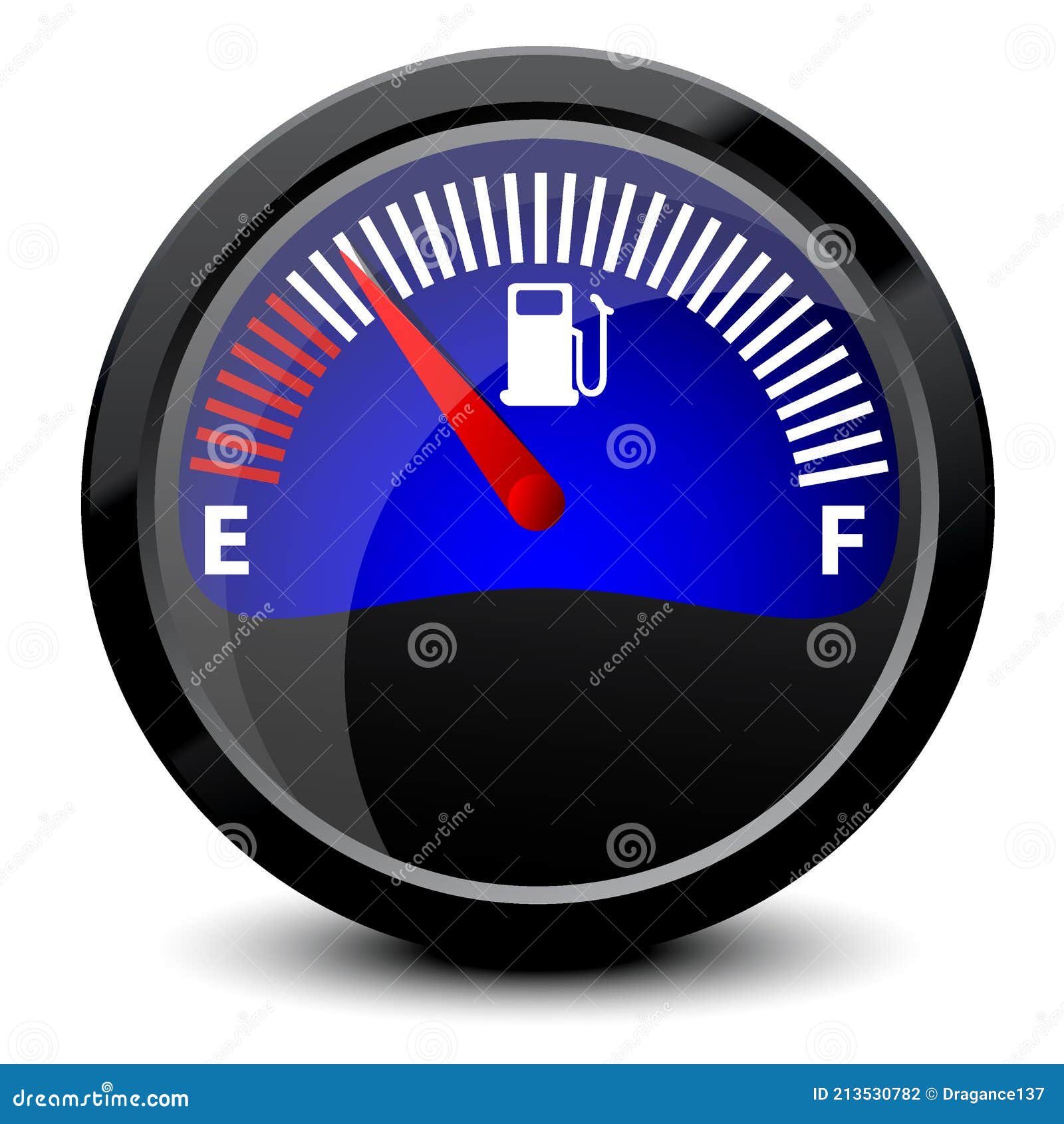 Fuel gauge icon on white stock vector. Illustration of control - 213530782