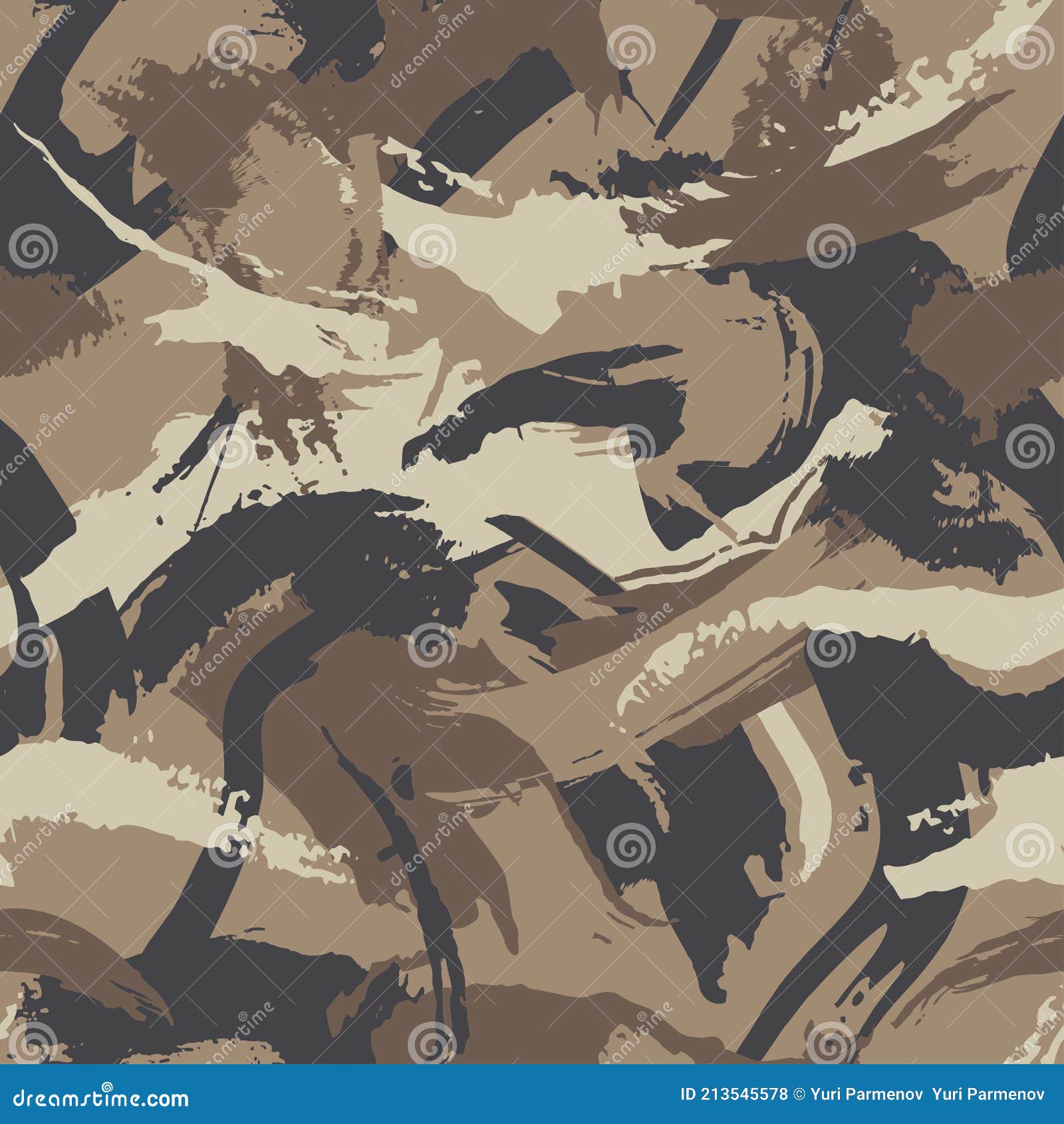 Camouflage With Strokes And Splashes Shape, Seamless Texture, Camo ...