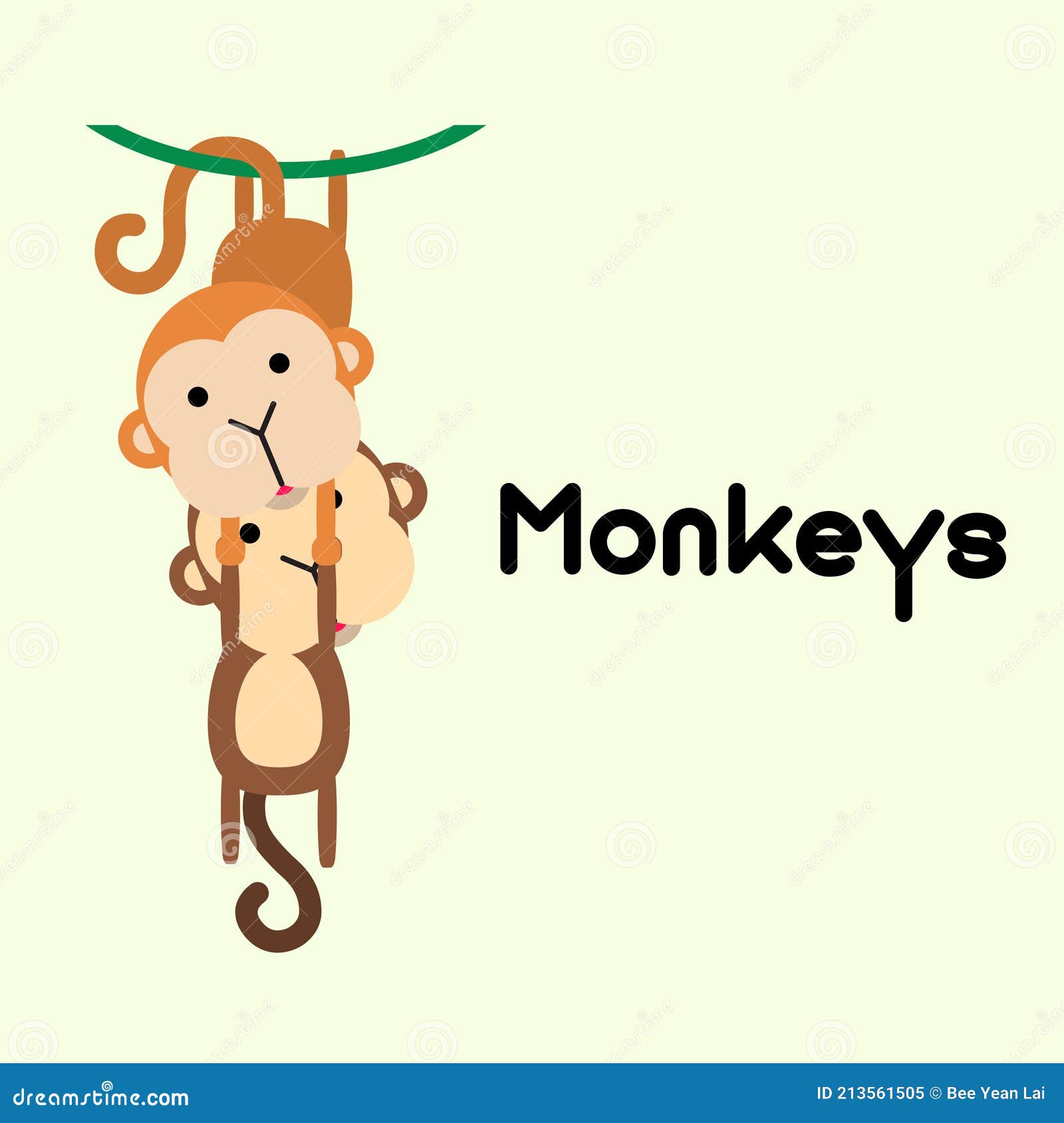 Cute and Adorable Monkeys Couple Characters Stock Vector - Illustration ...