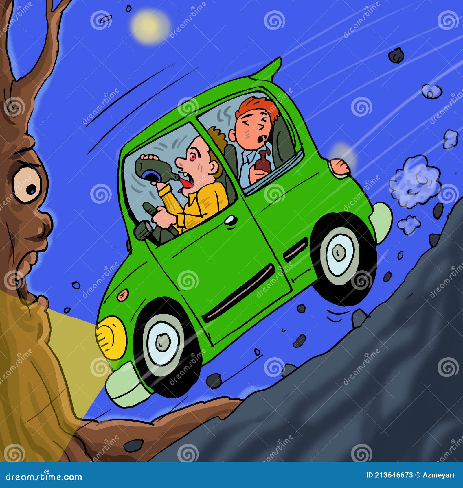 Drunk Driver Driving the Car Stock Vector - Illustration of control ...