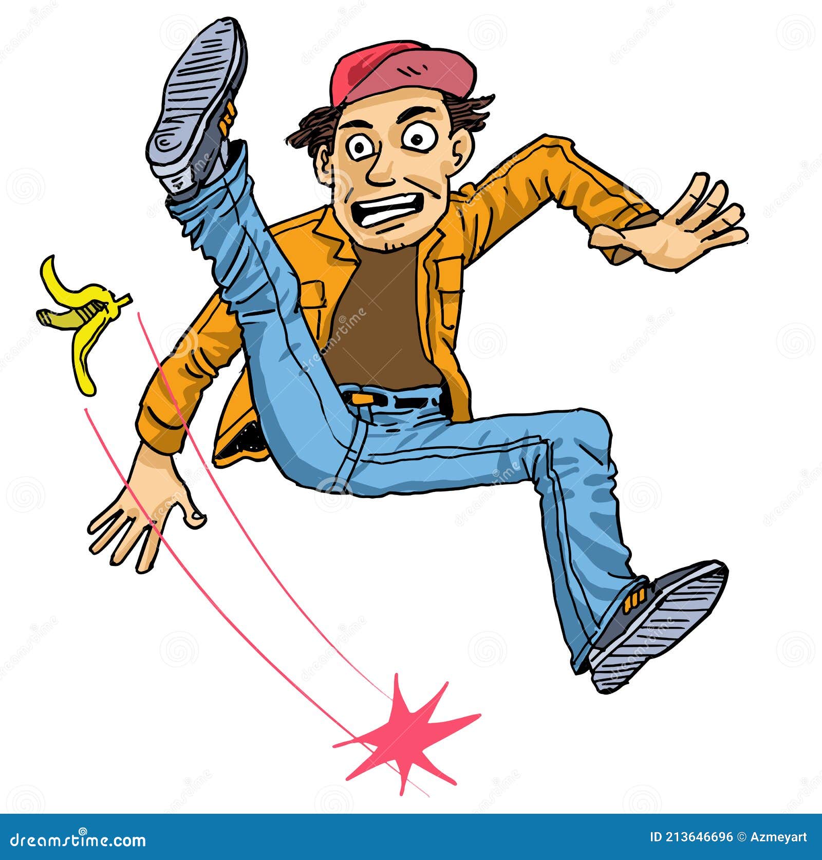 Boy Slips Cartoon Vector | CartoonDealer.com #47879641