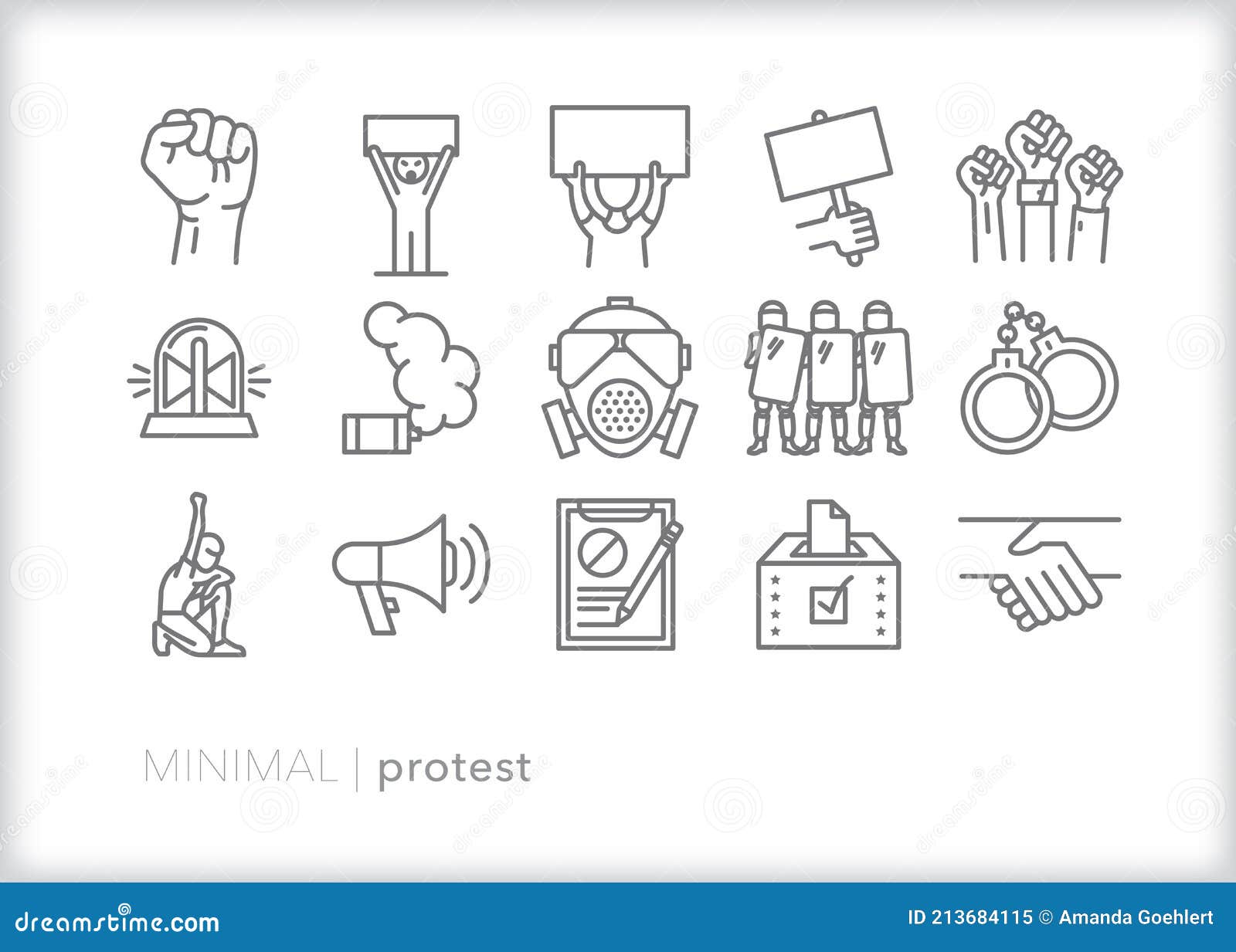 Protest Icons for Raising Voices Against Injustice Stock Vector ...