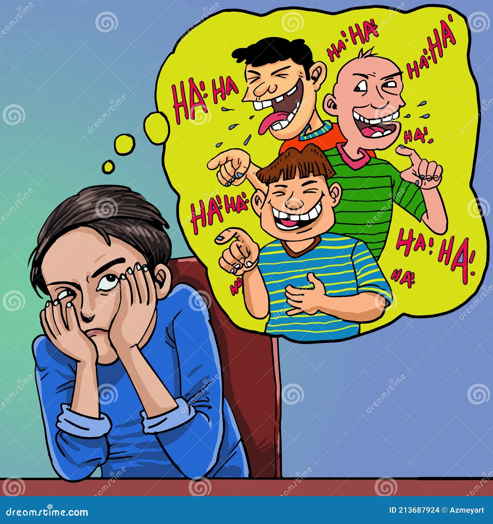 Laughing Boys And Stress Boy Vector Illustration | CartoonDealer.com ...