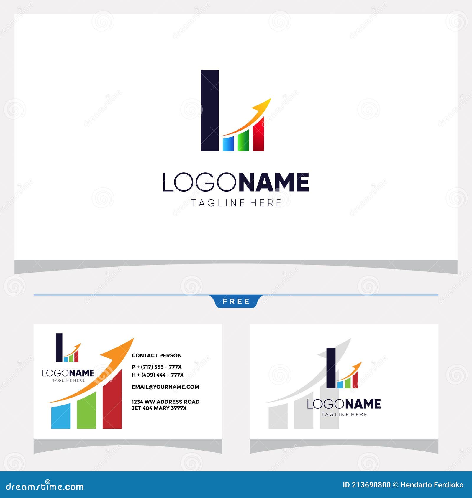 Initial Letter L Chart Bar Logo Design and Bussiness Card Vector ...