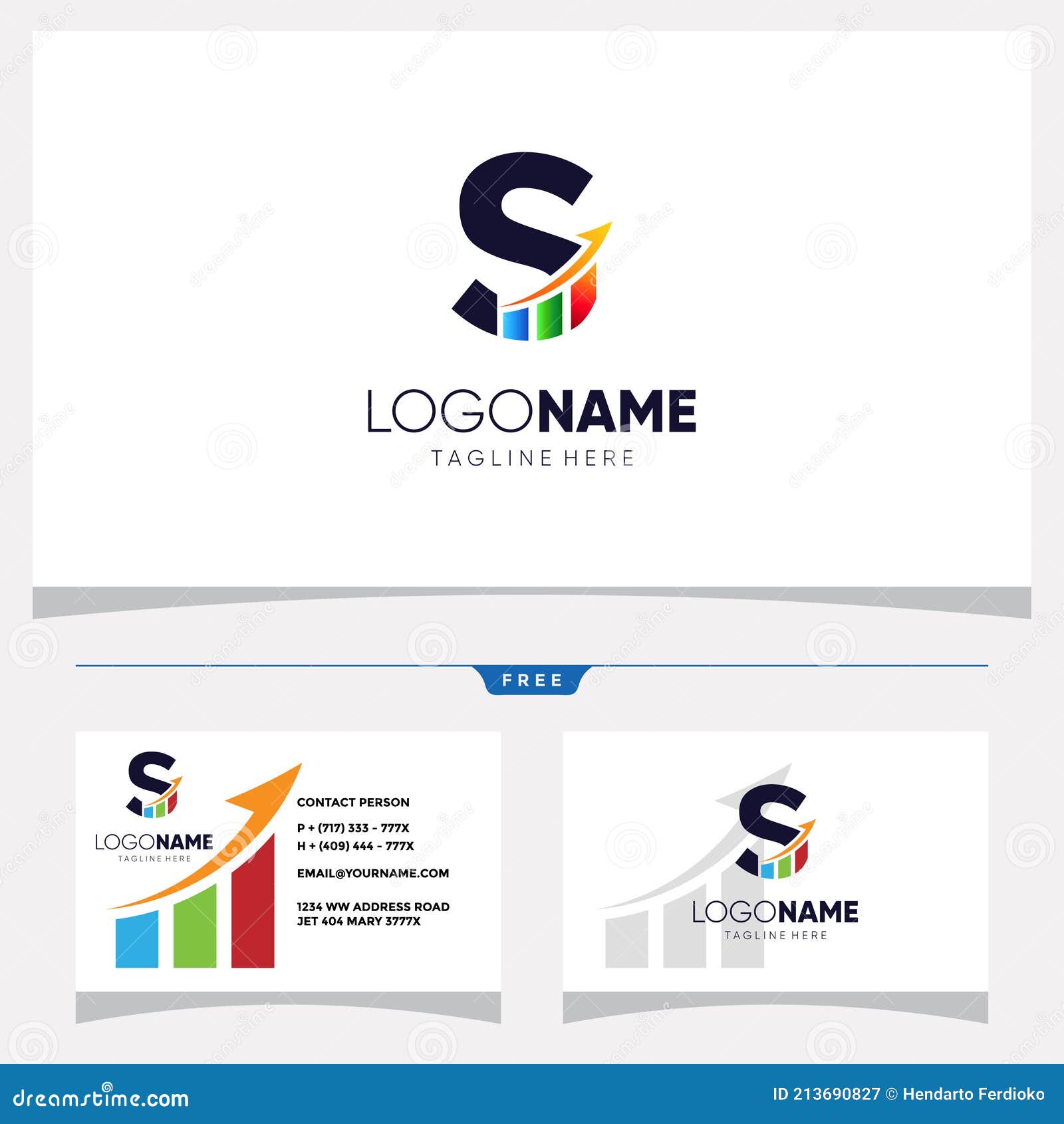 Initial Letter R Chart Bar Logo Design And Bussiness Card Vector ...