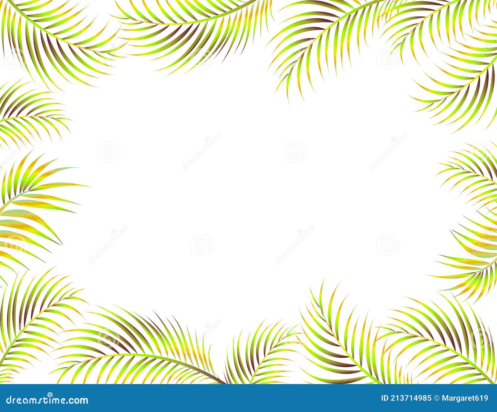 Summer Palm Tree Border for Text. Stock Illustration - Illustration of ...