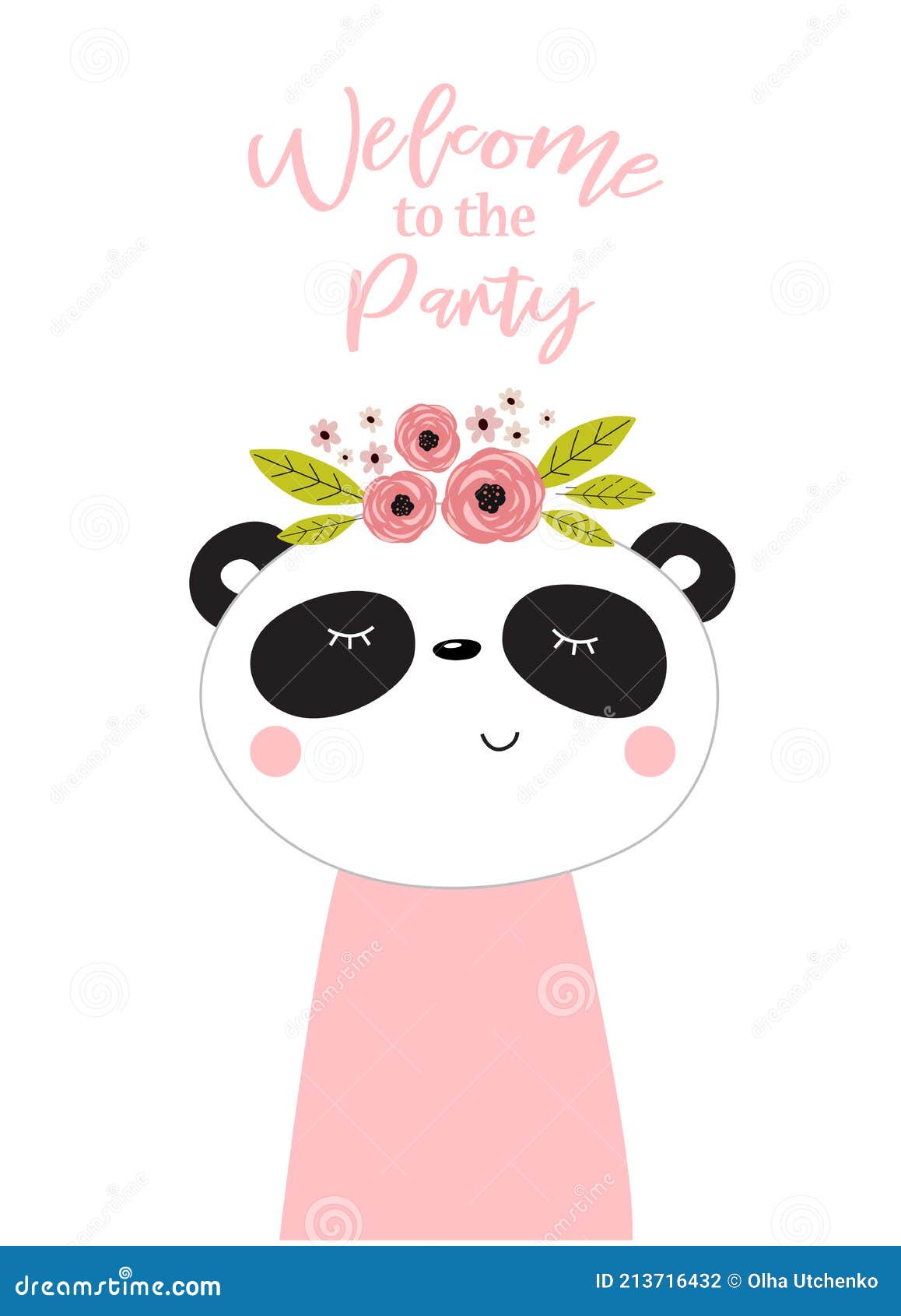 Print. Welcome To The Party Vector Panda Poster. | CartoonDealer.com ...