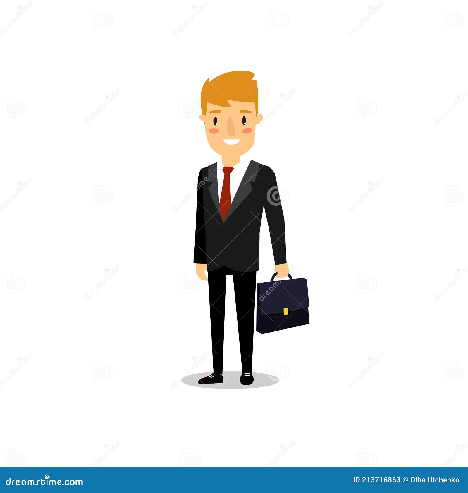 Print. Vector Illustration of a Man Businessman. Manager, Employee ...