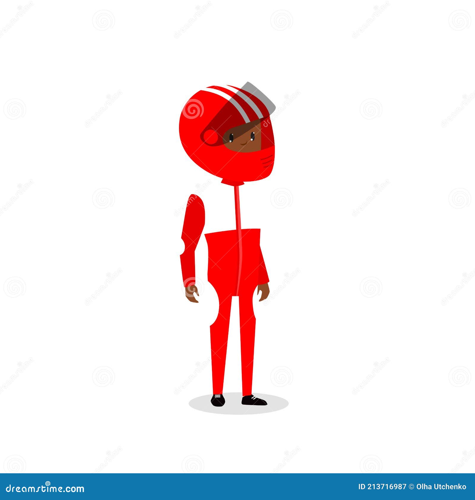 Print. Vector Cartoon Racer. Racing Driver in Suit Stock Vector ...