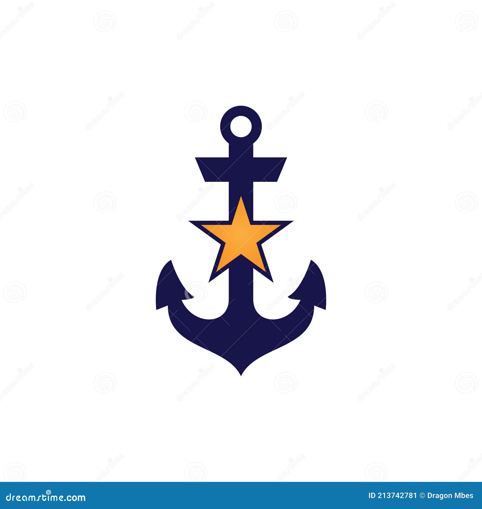 Anchor with stars stock vector. Illustration of safety - 213742781