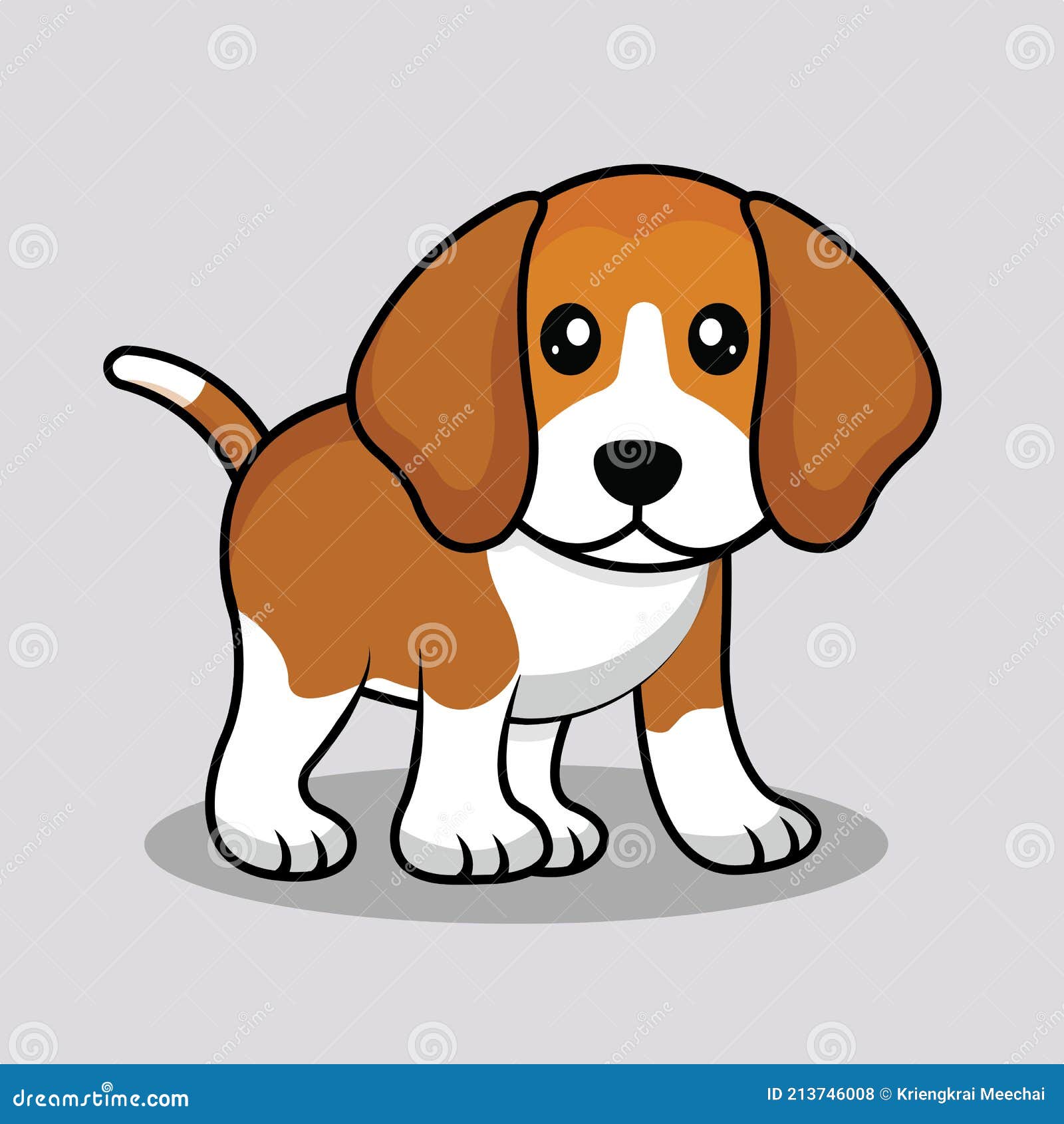 Print stock vector. Illustration of animal, beagle, cartoon - 213746008