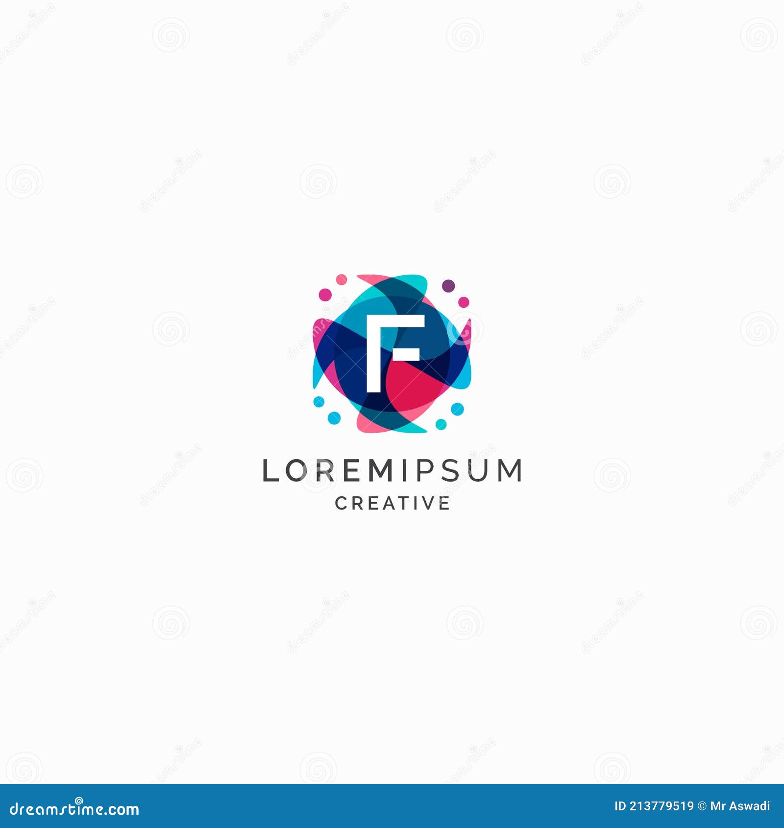 Letter F Abstract Initial Logo Design Template. Colorful Overlay Vector ...