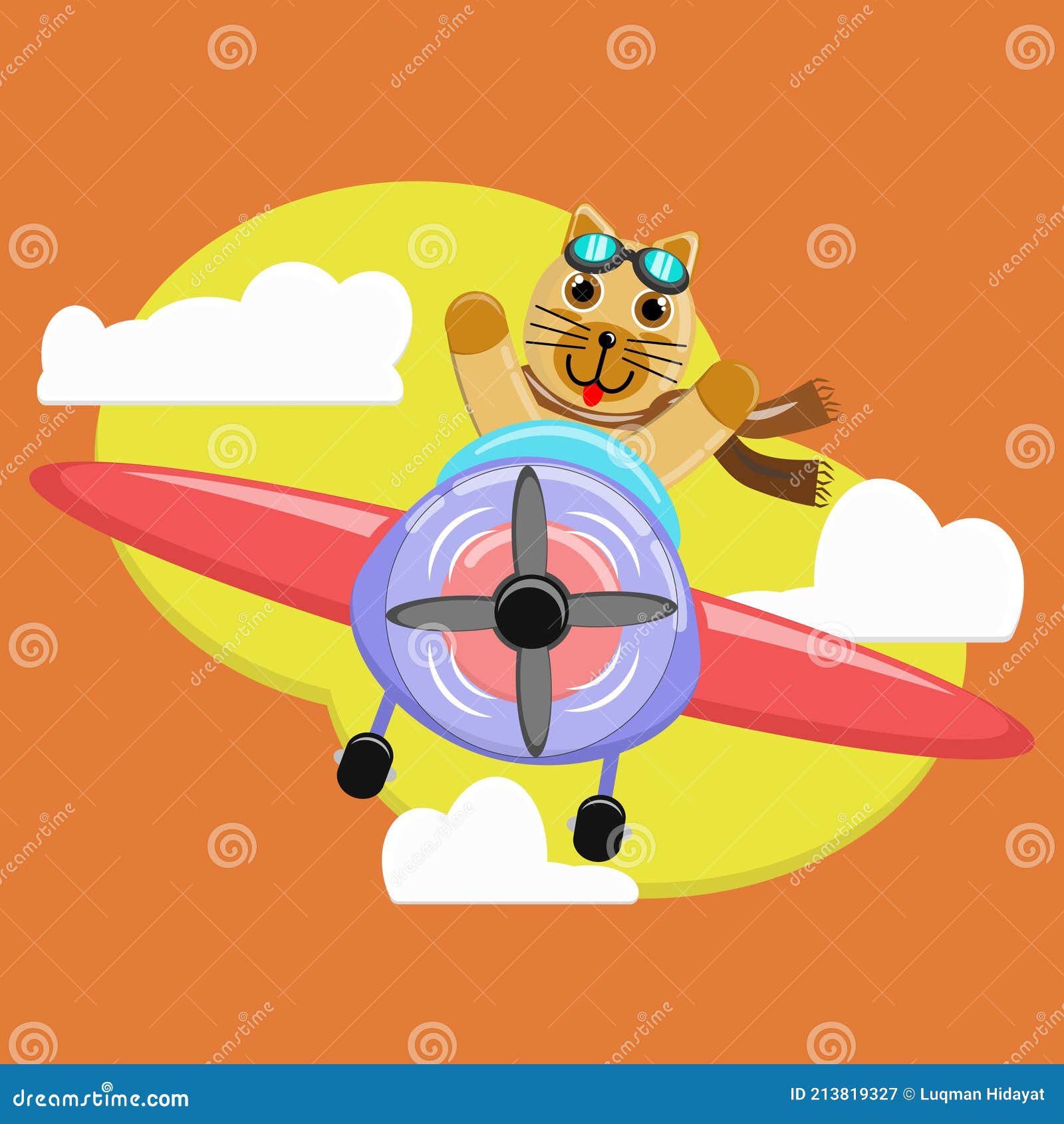 Illustration Vector Graphic Cartoon Character of Cute Brown Dog Pilot ...
