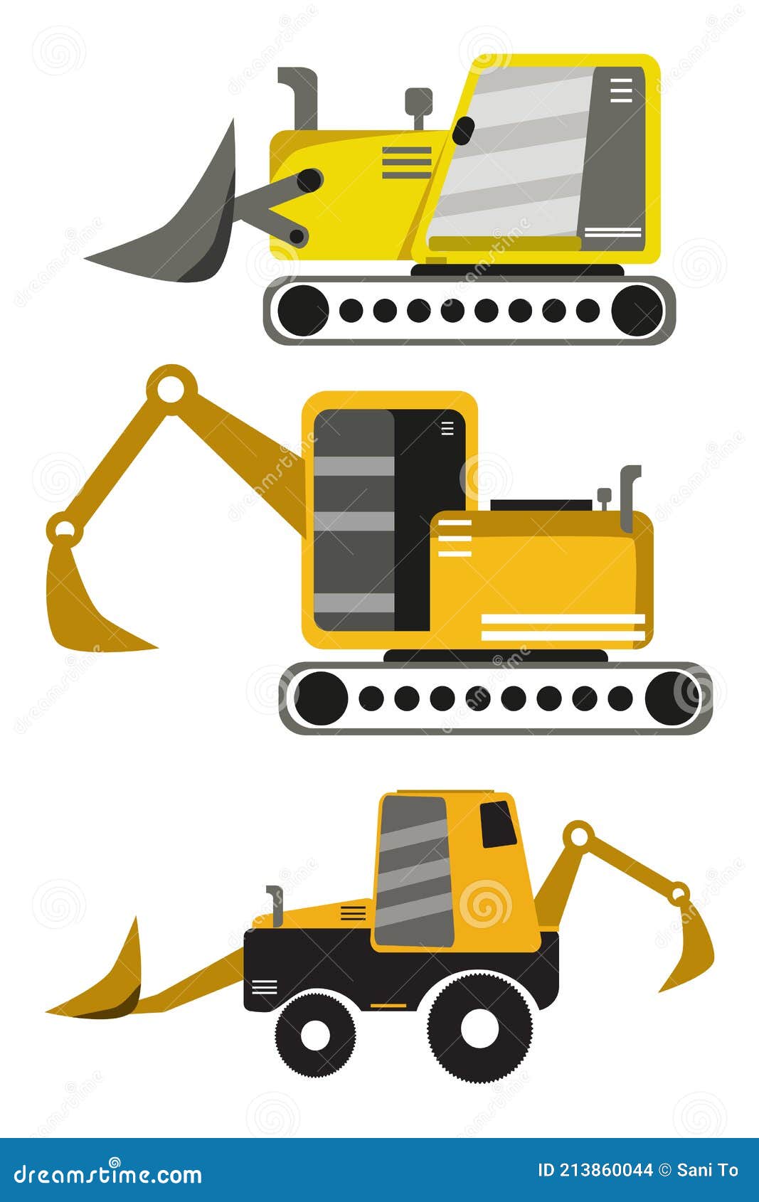 Design Vector Shape Heavy Equipment Set Stock Vector - Illustration of ...