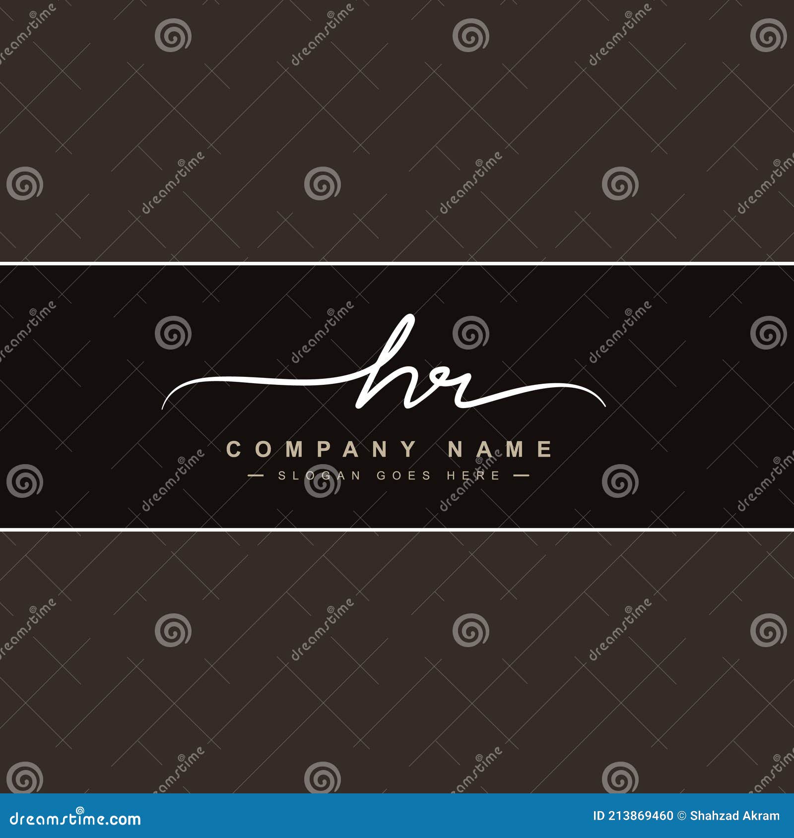 Initial Letter HR Logo - Hand Drawn Signature Logo Stock Vector ...