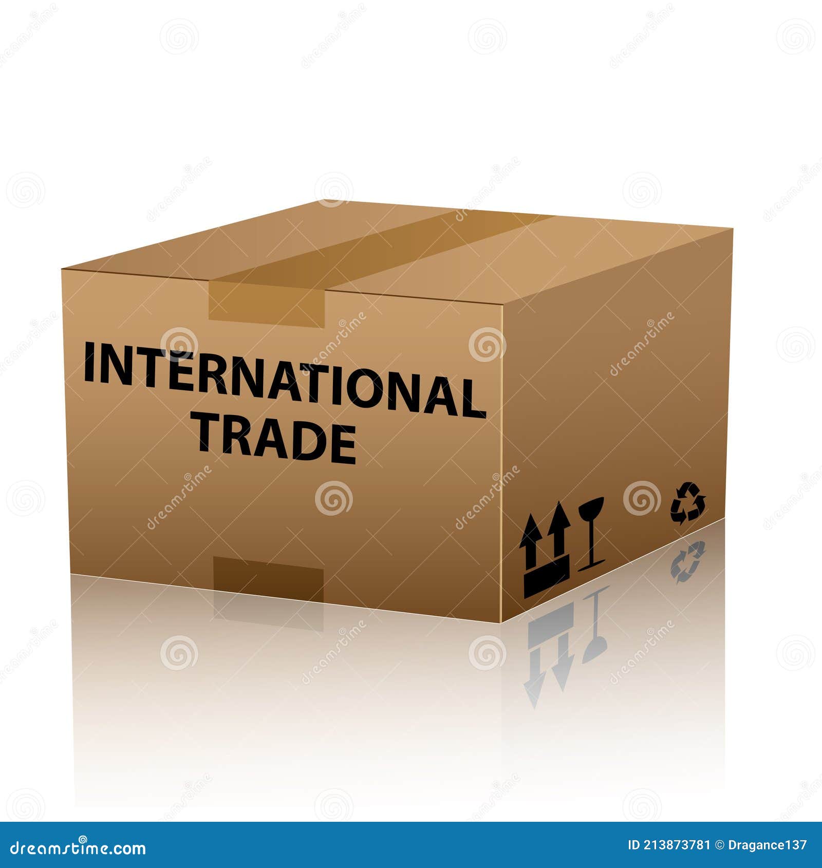 International Trade on Cardboard Box Stock Vector - Illustration of ...