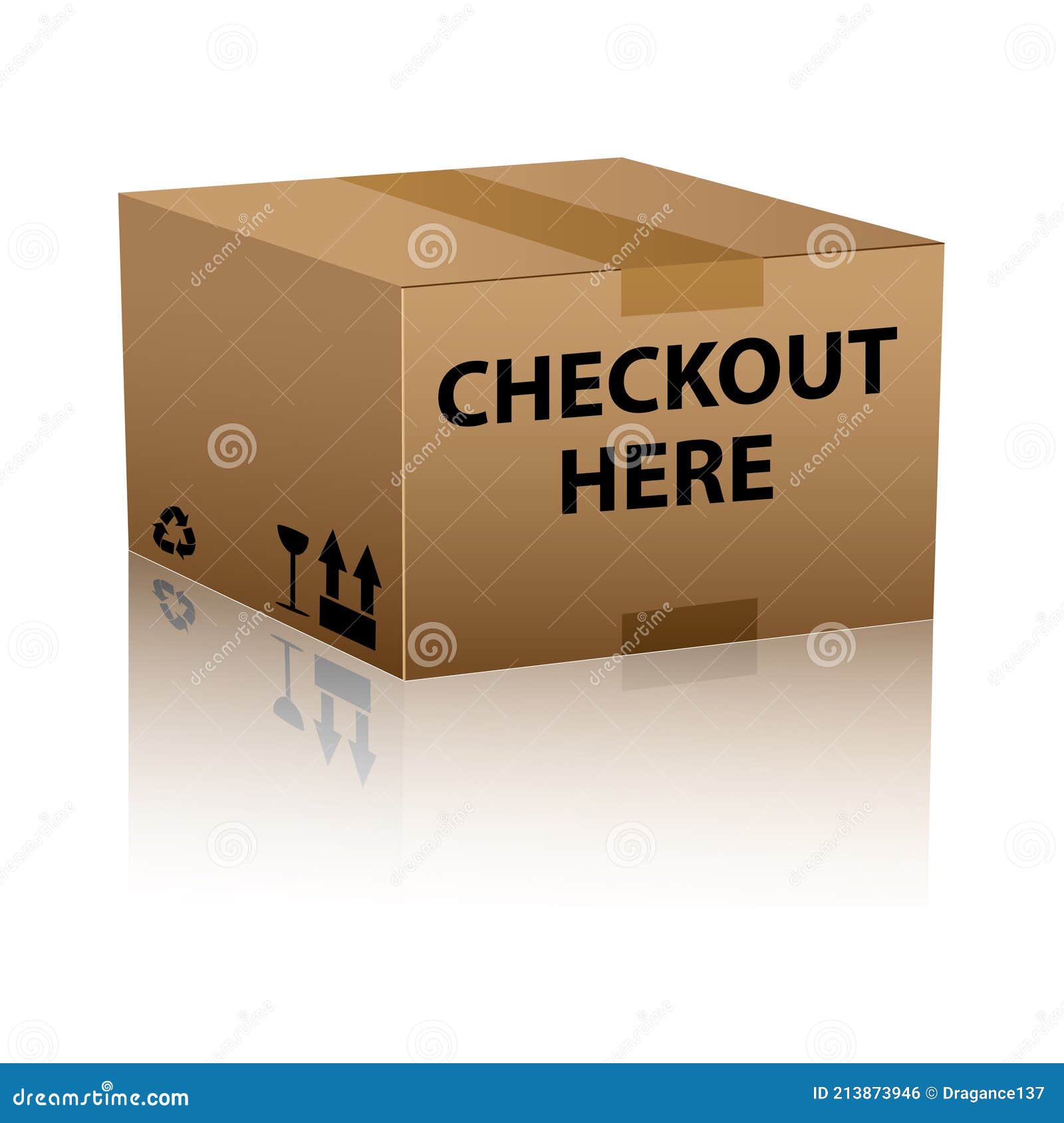 Checkout Here on Cardboard Box Stock Vector - Illustration of packaging ...