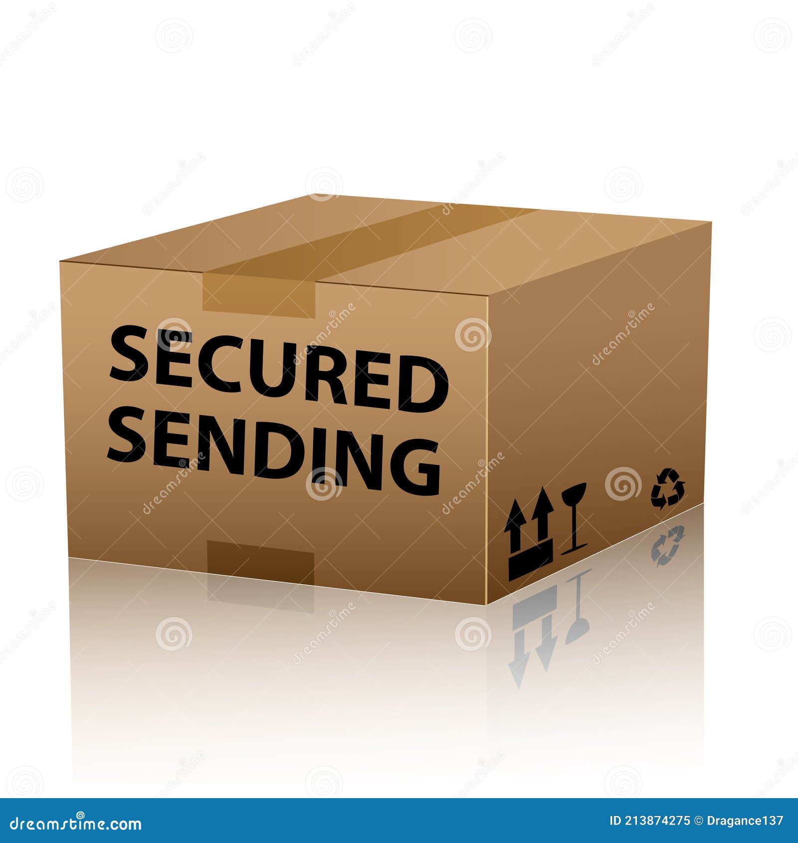 Secured Package Delivery on Cardboard Box Stock Vector - Illustration ...