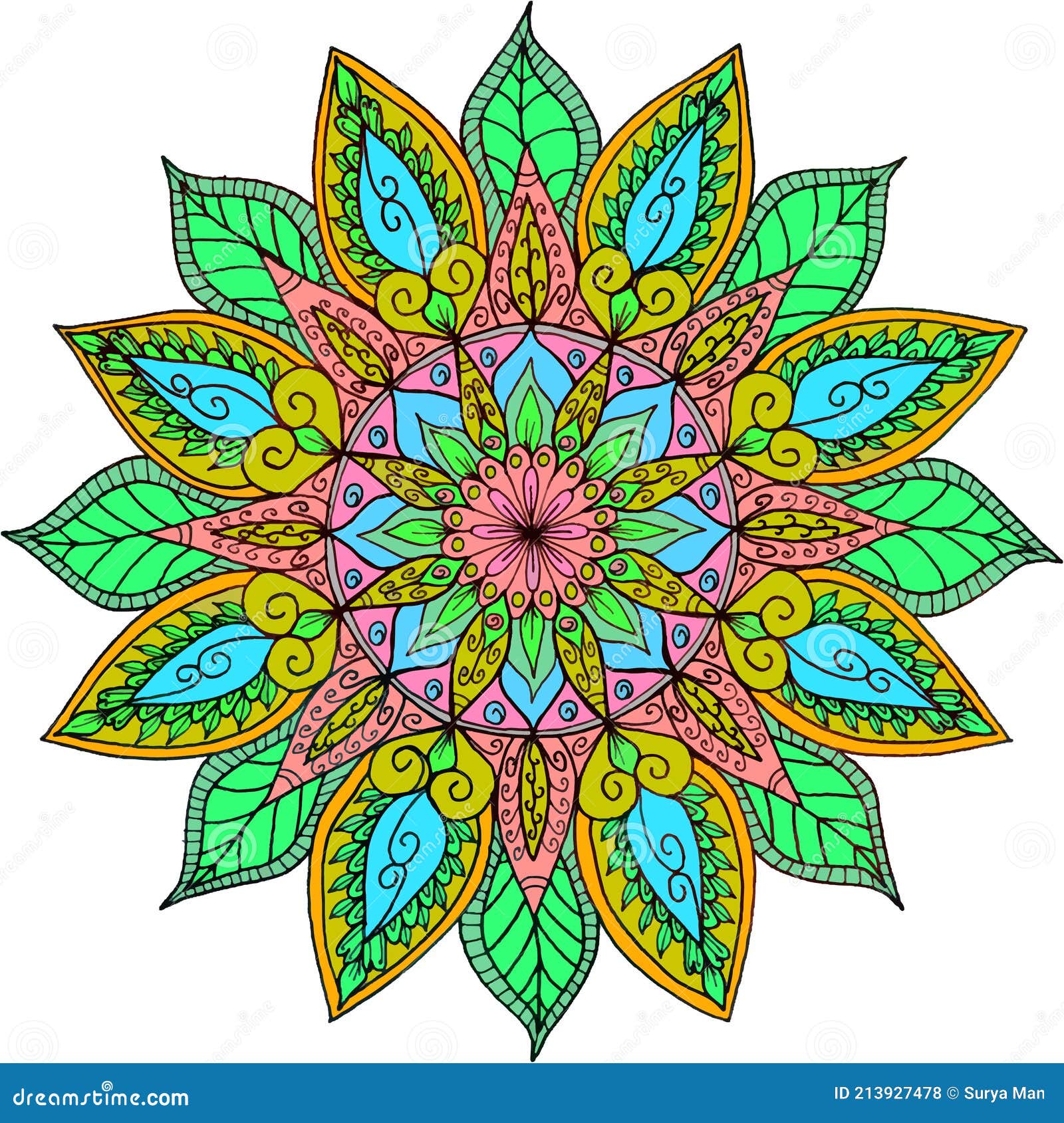 The Mandala. Colored Decorative Pattern. Colorful Composition Of The ...