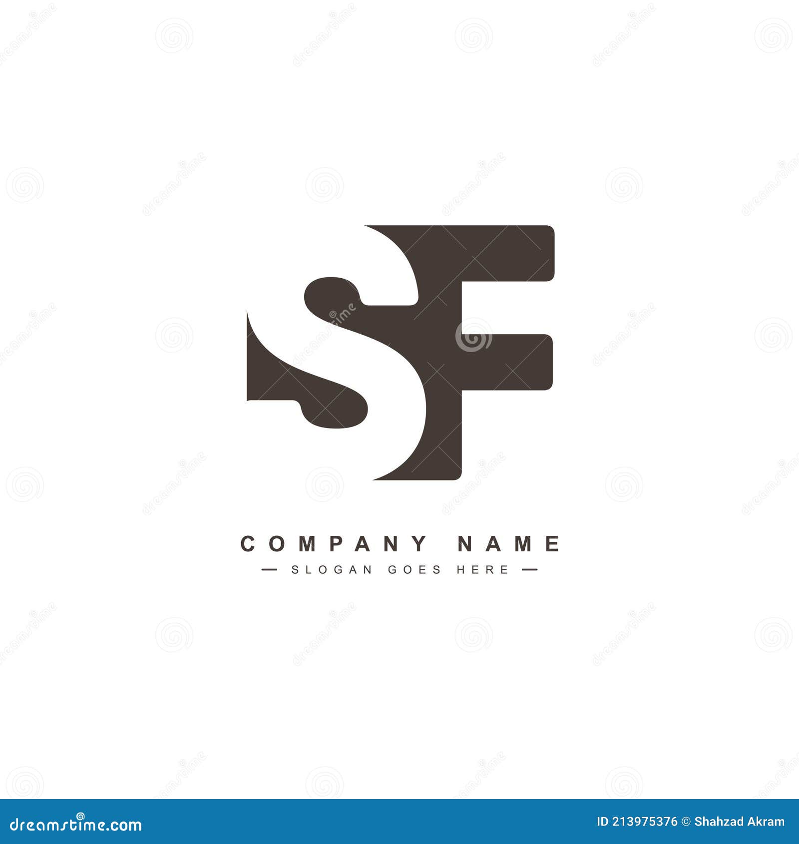 Initial Letter SF Logo - Minimal Vector Logo Stock Vector ...