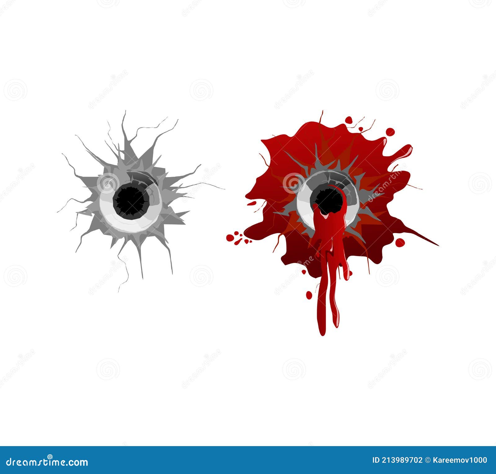 Bullet Hole with Blood Splash Vector Isolated Stock Vector ...