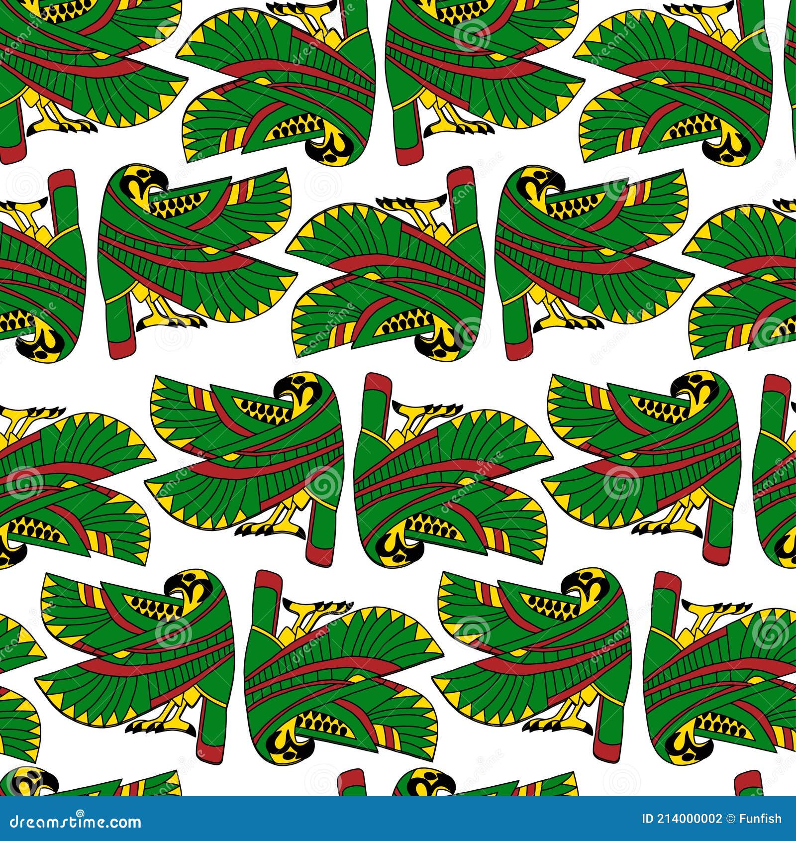 Ancient Egyptian God Ra Falcon Seamless Pattern Vector Stock Vector ...