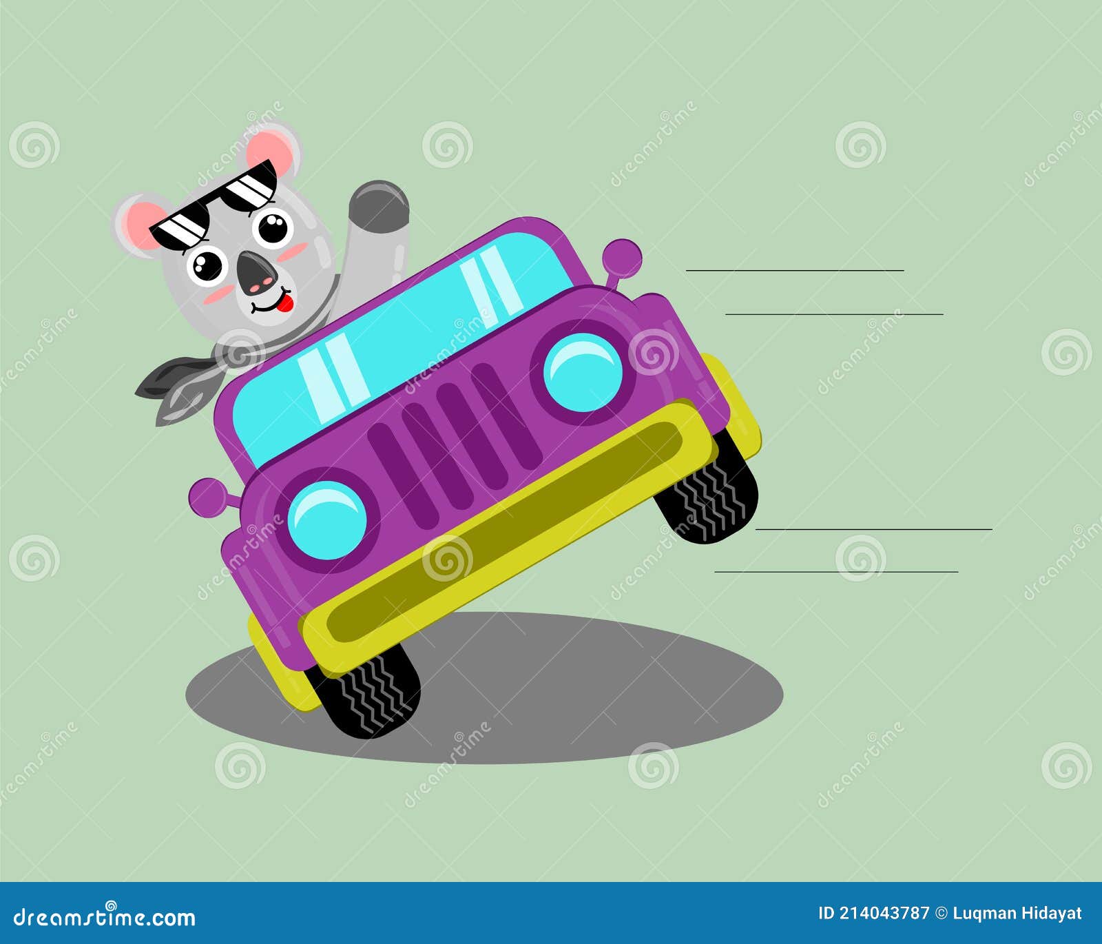 Illustration Vector Graphic Cartoon Character of Cute Koala Driving Car ...